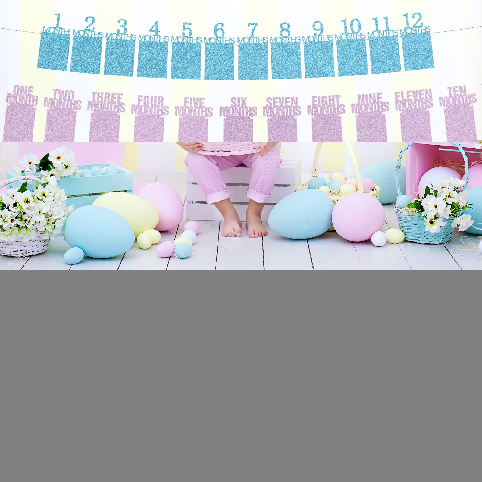 Unique Bargains 1st Birthday Photo Banner From 1 To 12 Months First ...