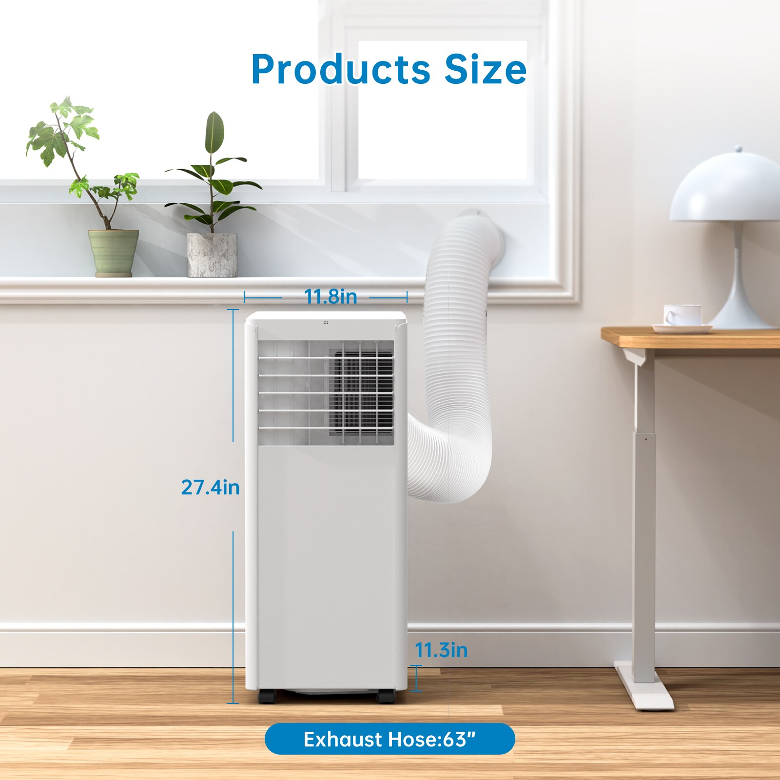 IdealHouse White And Black 8000 BTU 3-In-1 Portable Air Conditioner ...
