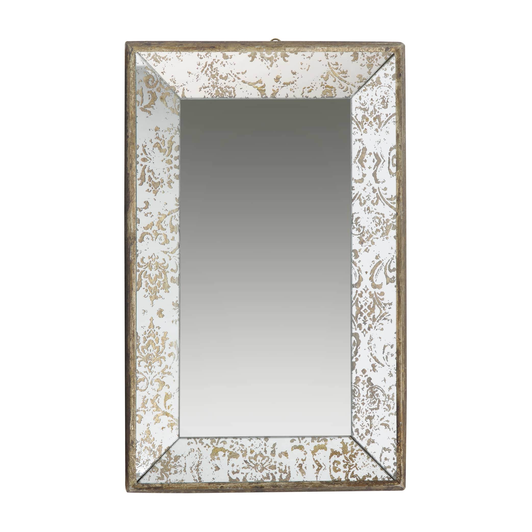 Vynxaria Vintage Floral Rectangle Wall Mirror Mirrored Display Tray ...