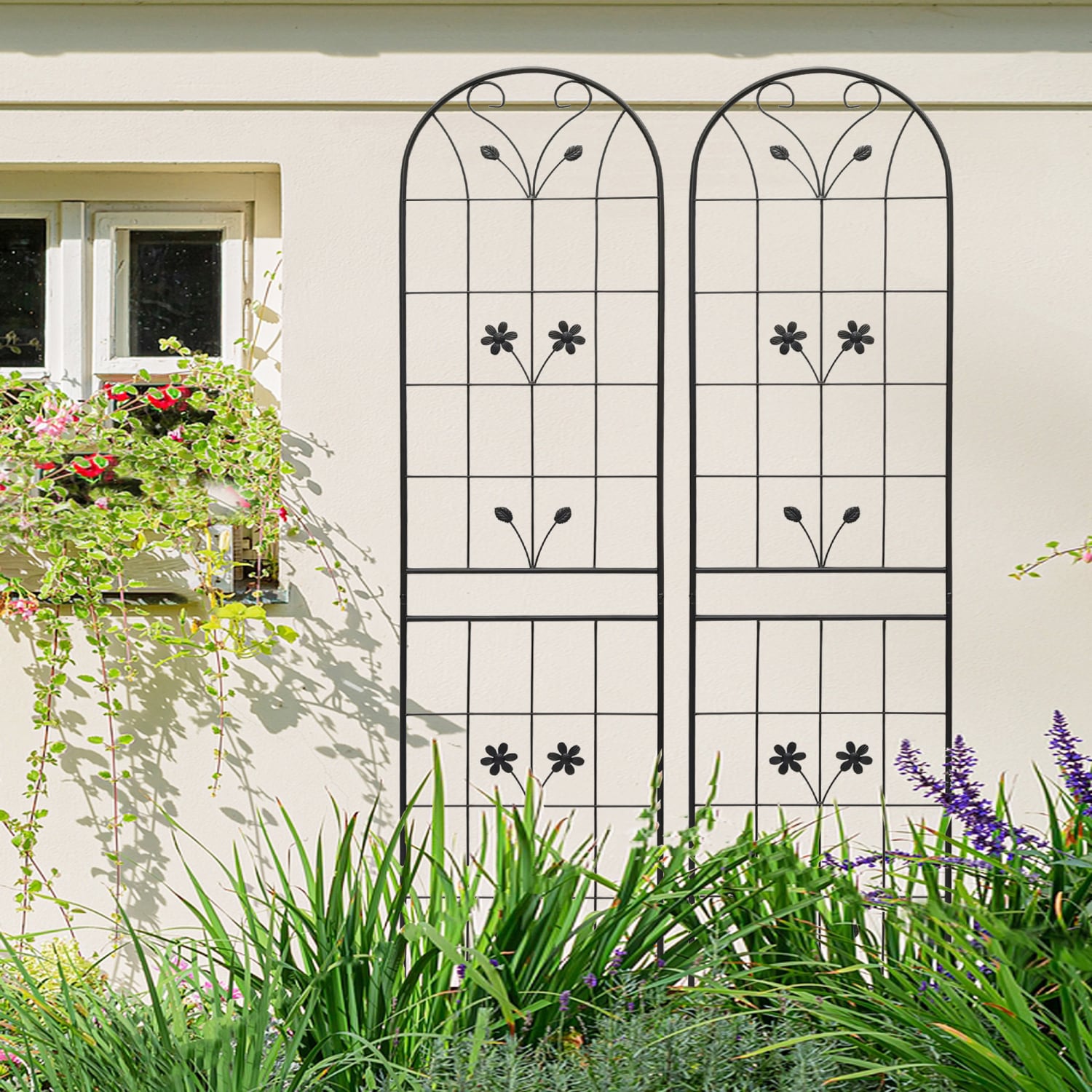 Streamdale Furniture Streamdale 2-Pack 86.7'' Metal Garden Trellis ...