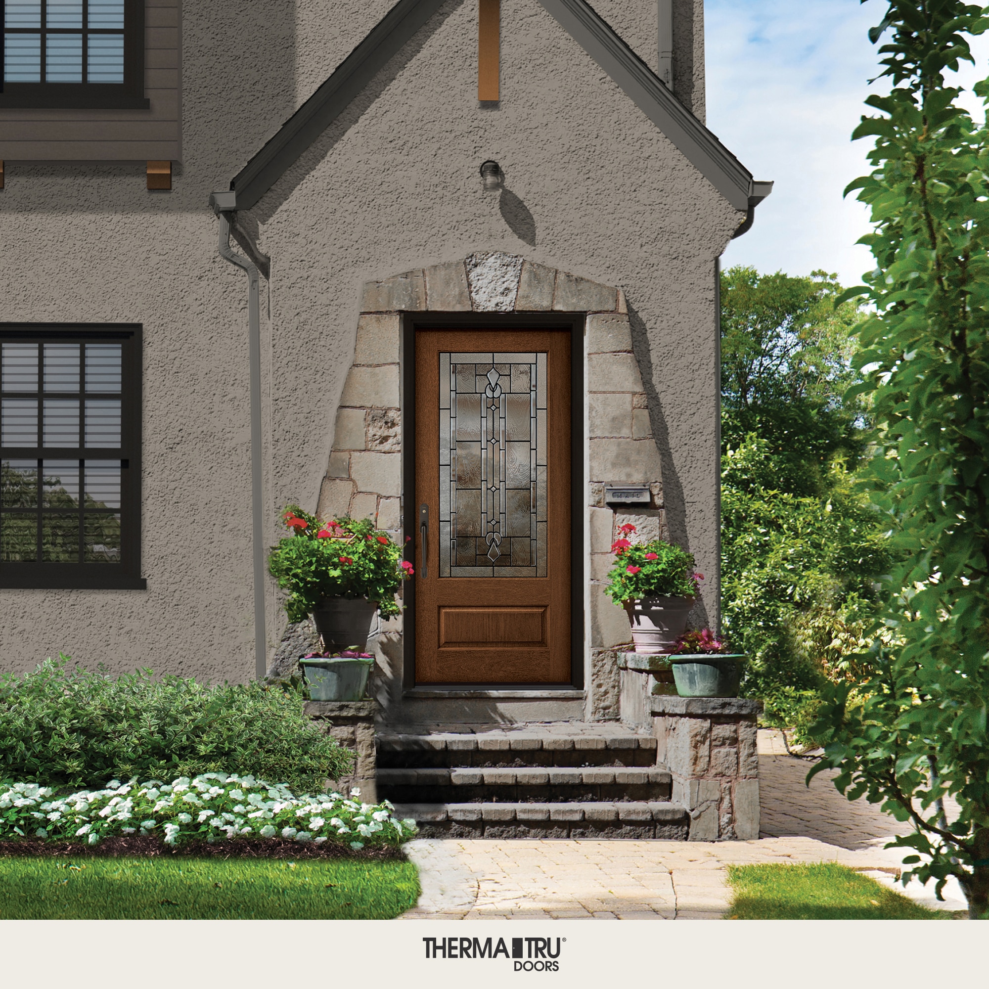 Therma-Tru Lucerna 36-in x 96-in x 6-9/16-in Fiberglass Left-hand ...