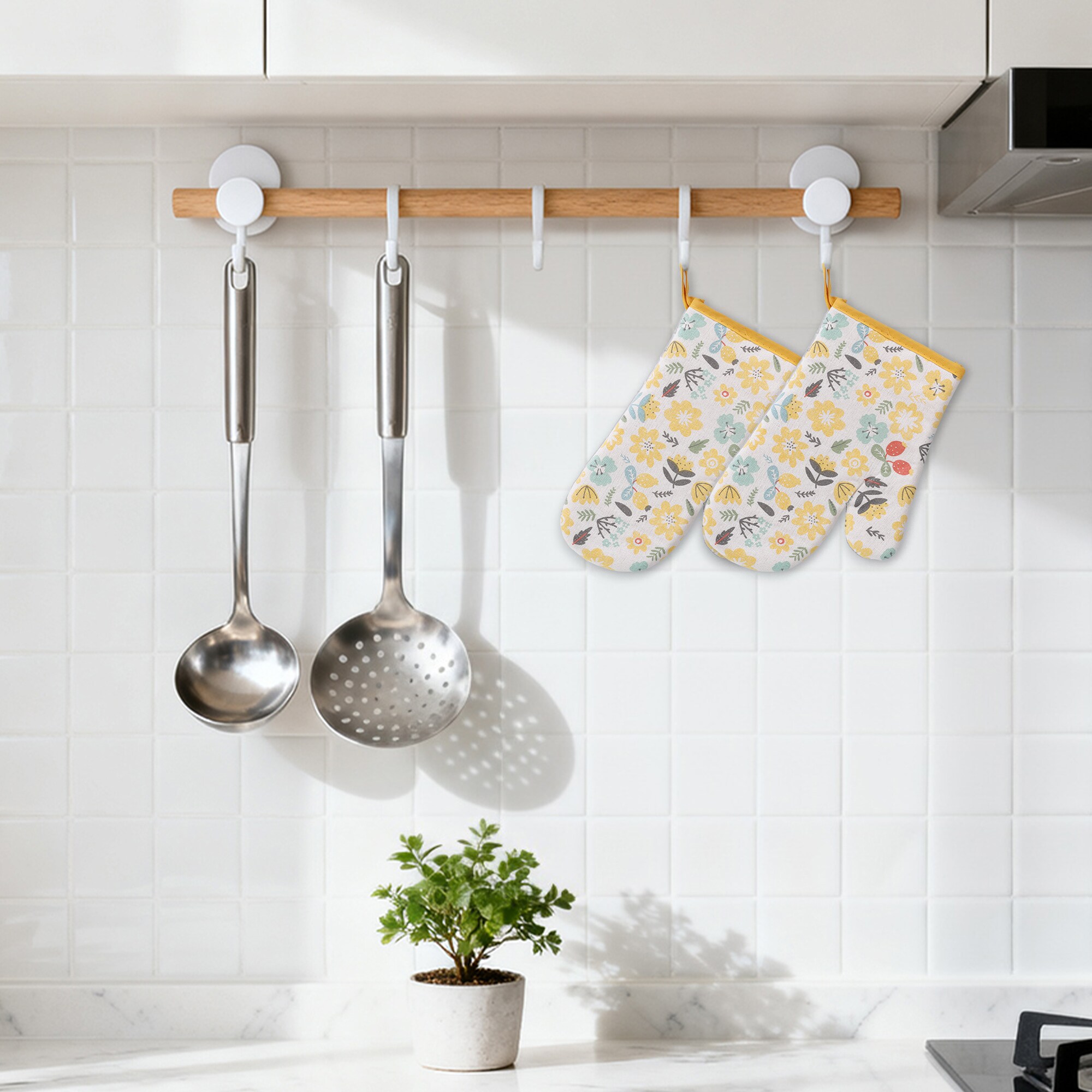 Unique Bargains Oven Mitts and Pot Holders Sets 2pcs Heat Resistant ...