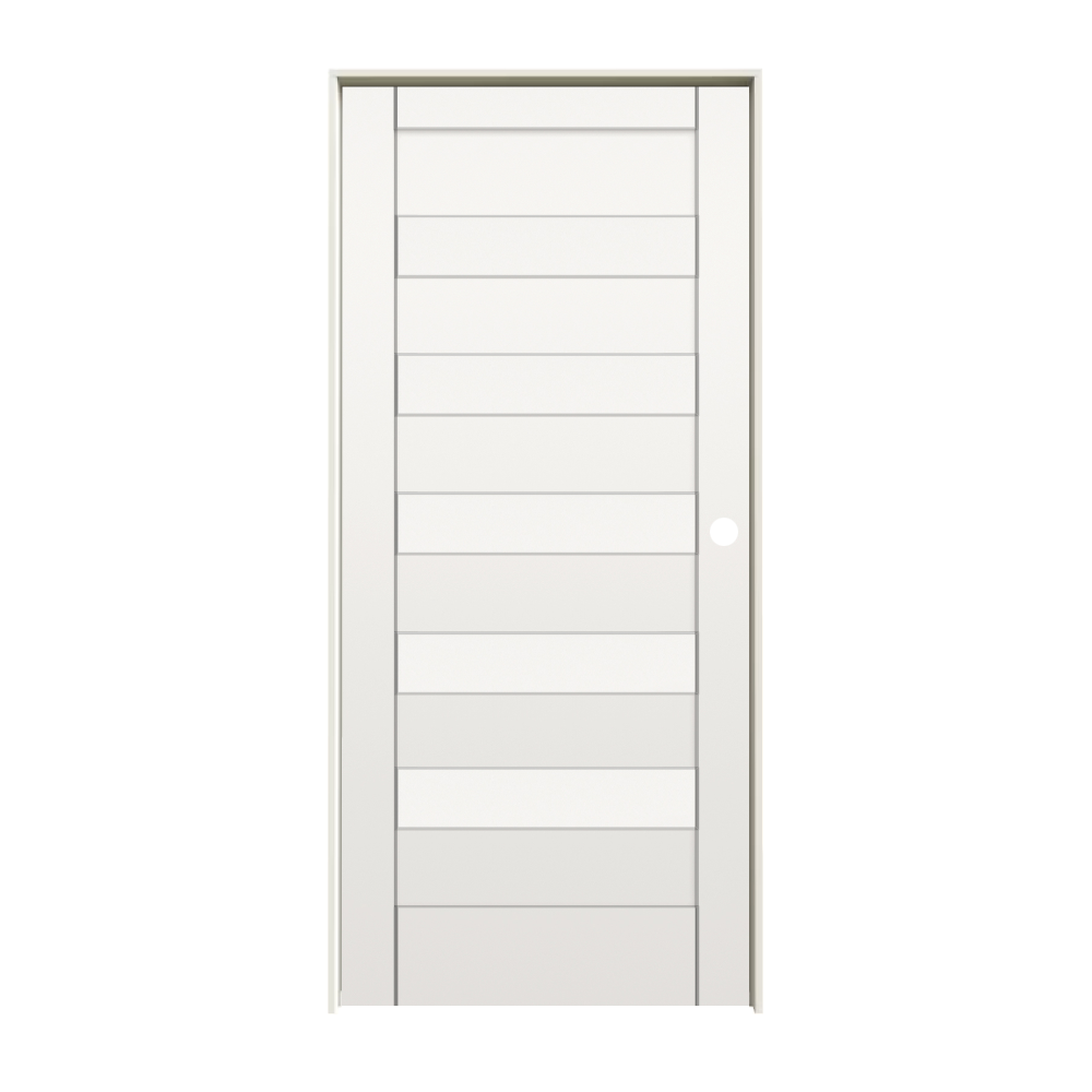 RELIABILT 30-in x 80-in Solid Core 6-panel Left Hand MDF Single Prehung ...