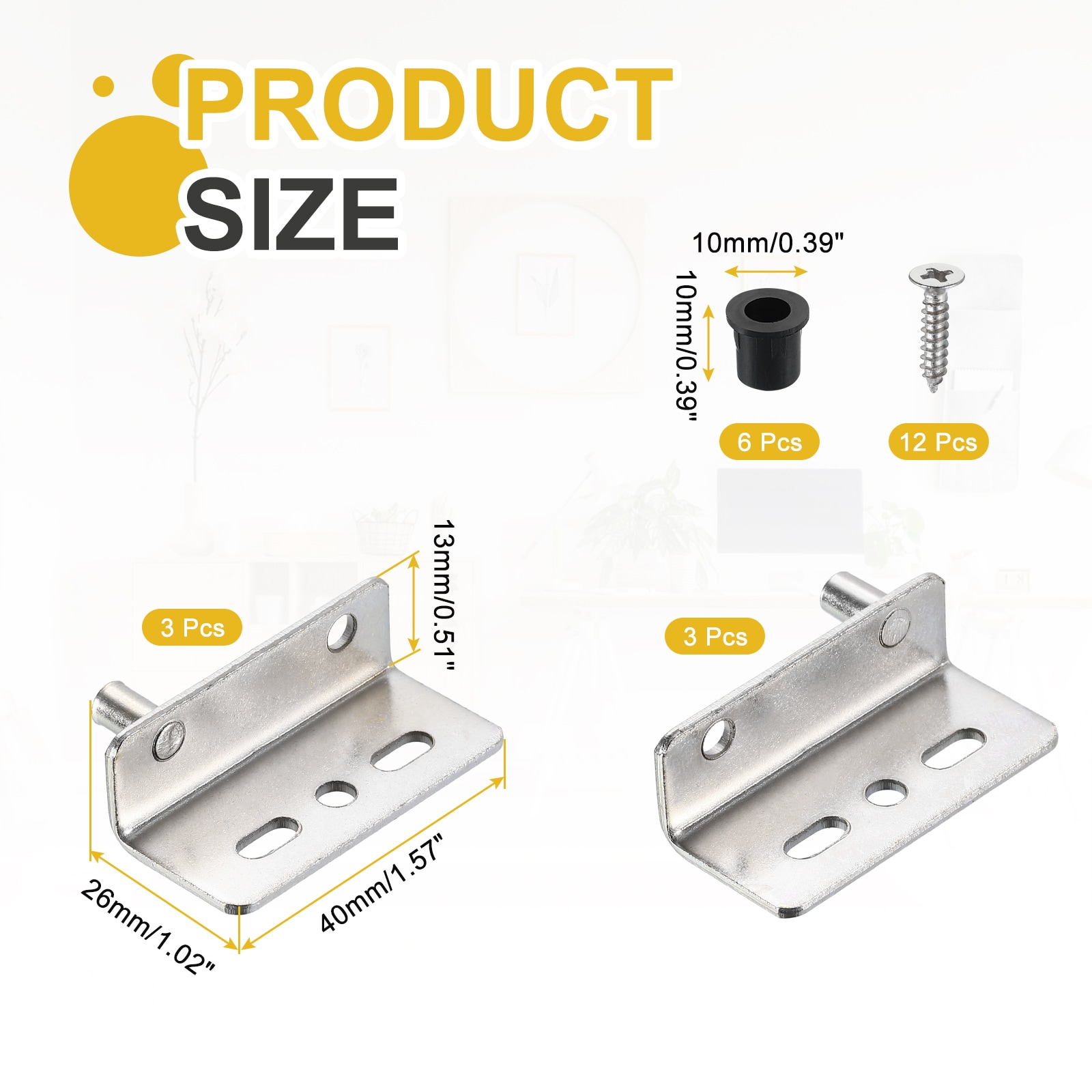 Unique Bargains 3Set Pivot Hinges 40 x 26 mm Heavy Duty Concealed Shaft ...