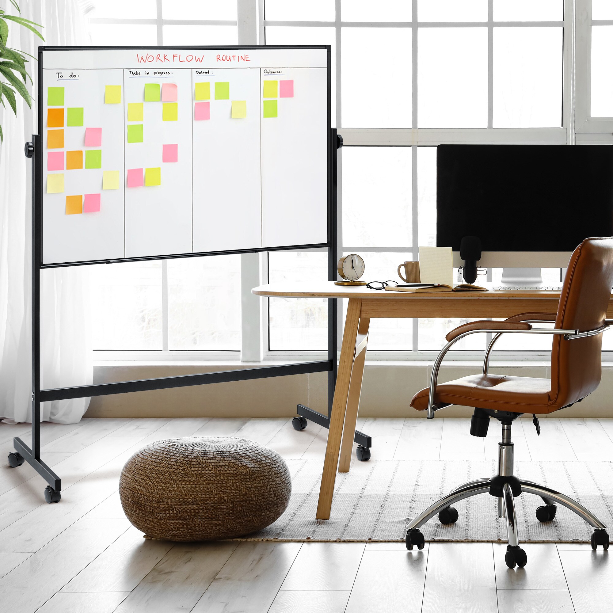 OOU 46x32 Mobile Magnetic Whiteboard with Aluminum Frame Stand and ...
