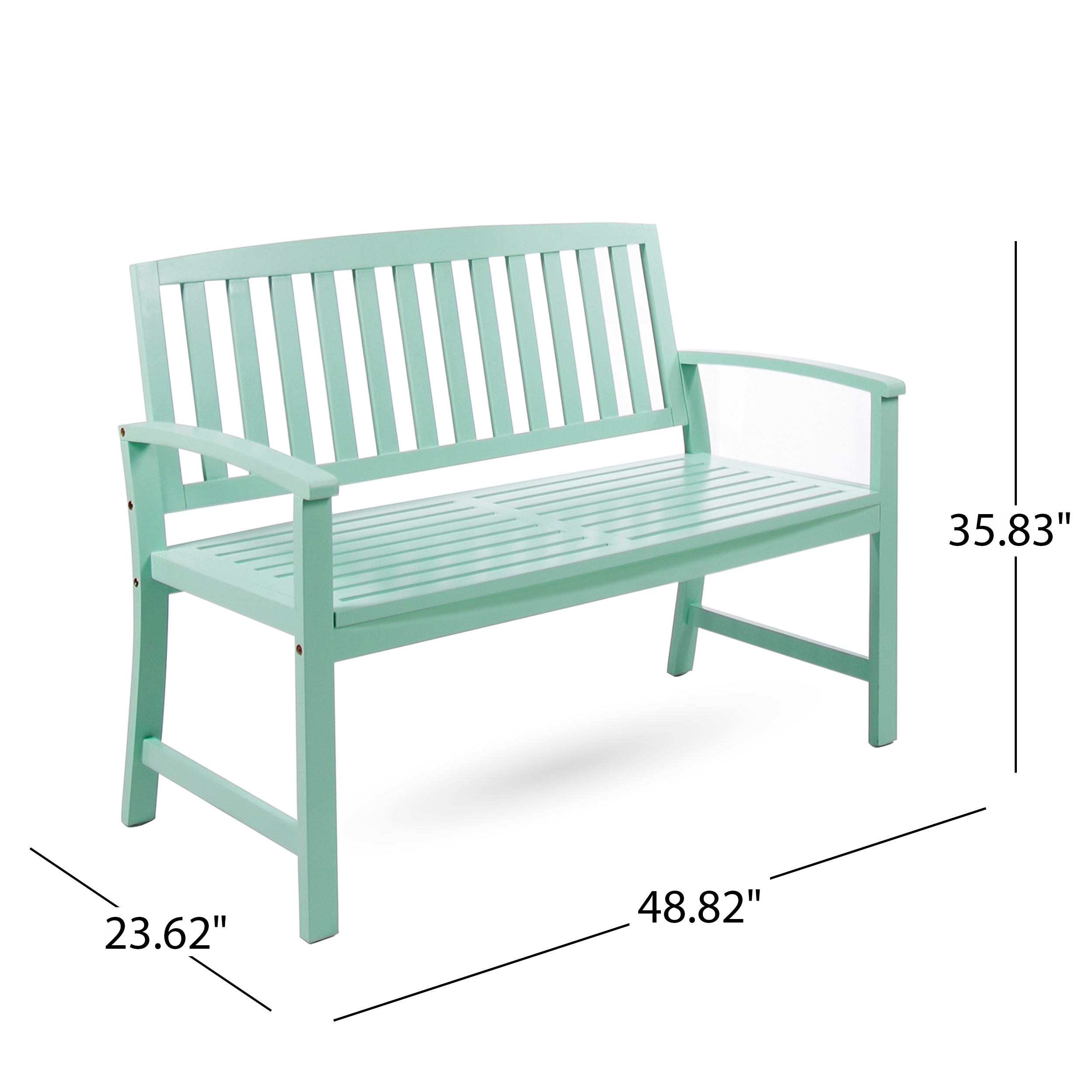 Moda Furnishings GIGI 48.82-in W x 35.83-in H Mint Acacia Garden Bench in the Patio Benches ...
