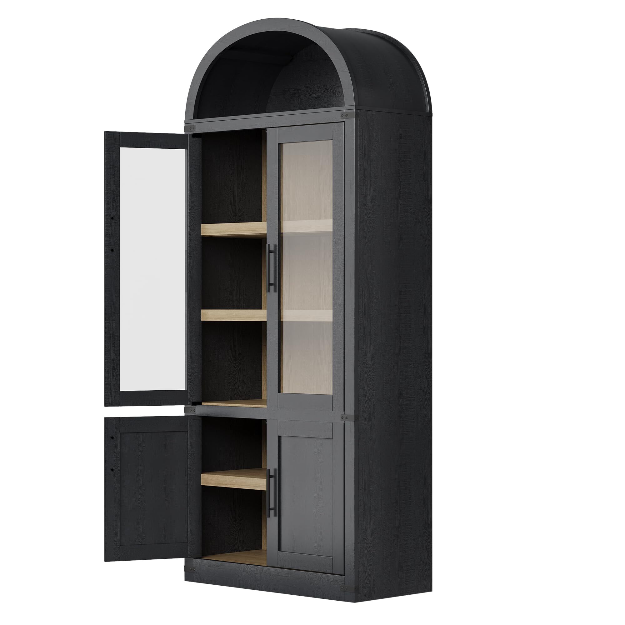 GarveeLife Modern Arched Entryway Storage Cabinet 6 Tier Freestanding ...