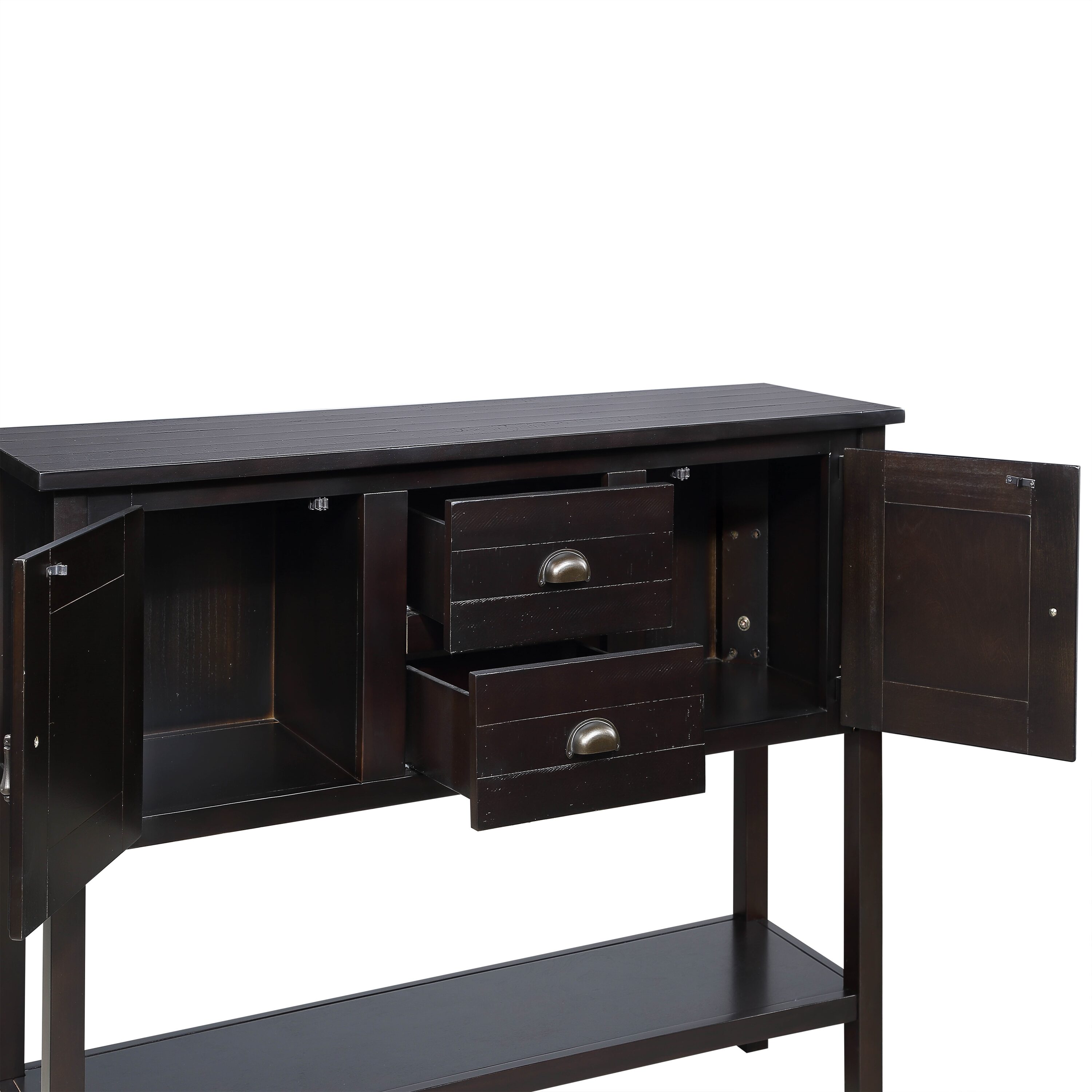 KTMBDW 46-in Console Table with 2 Drawers and Cabinets - Retro Entryway ...
