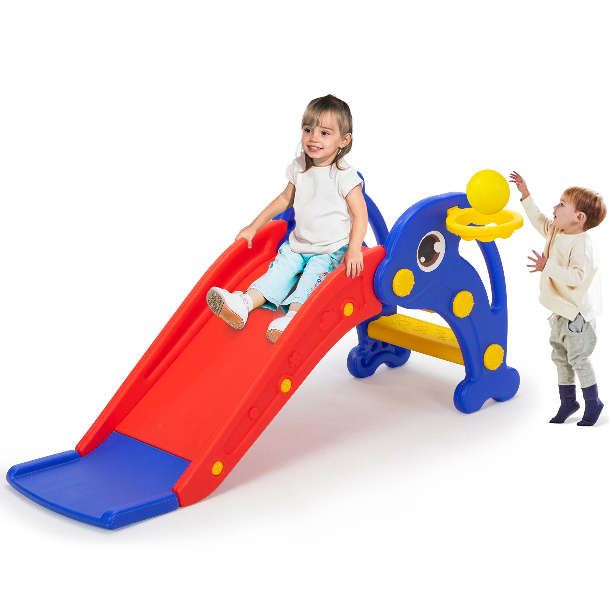 LOVMOR Toddler Slide Dolphin Play Slide for Outdoor and Indoor ...