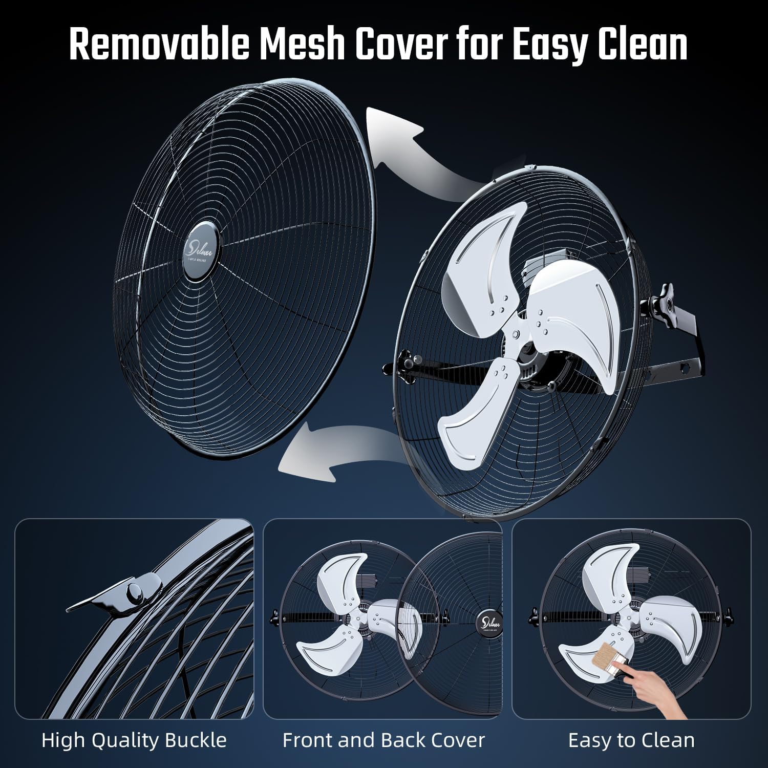 Siavonce Wall-Mount Fan 20-in Plug in Oscillation Indoor or Outdoor ...