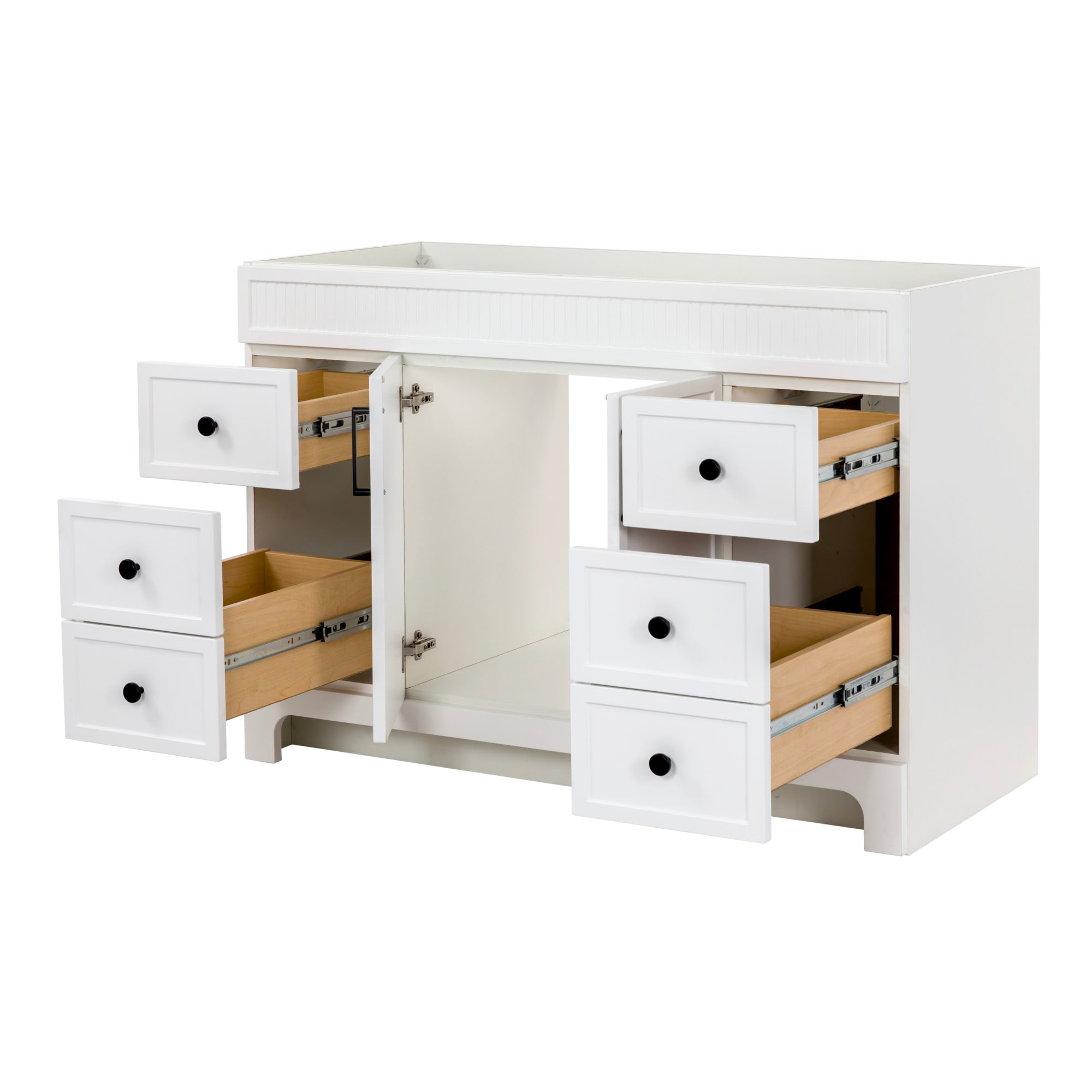 Style Selections Leo 48-in True White Bathroom Vanity Base Cabinet ...