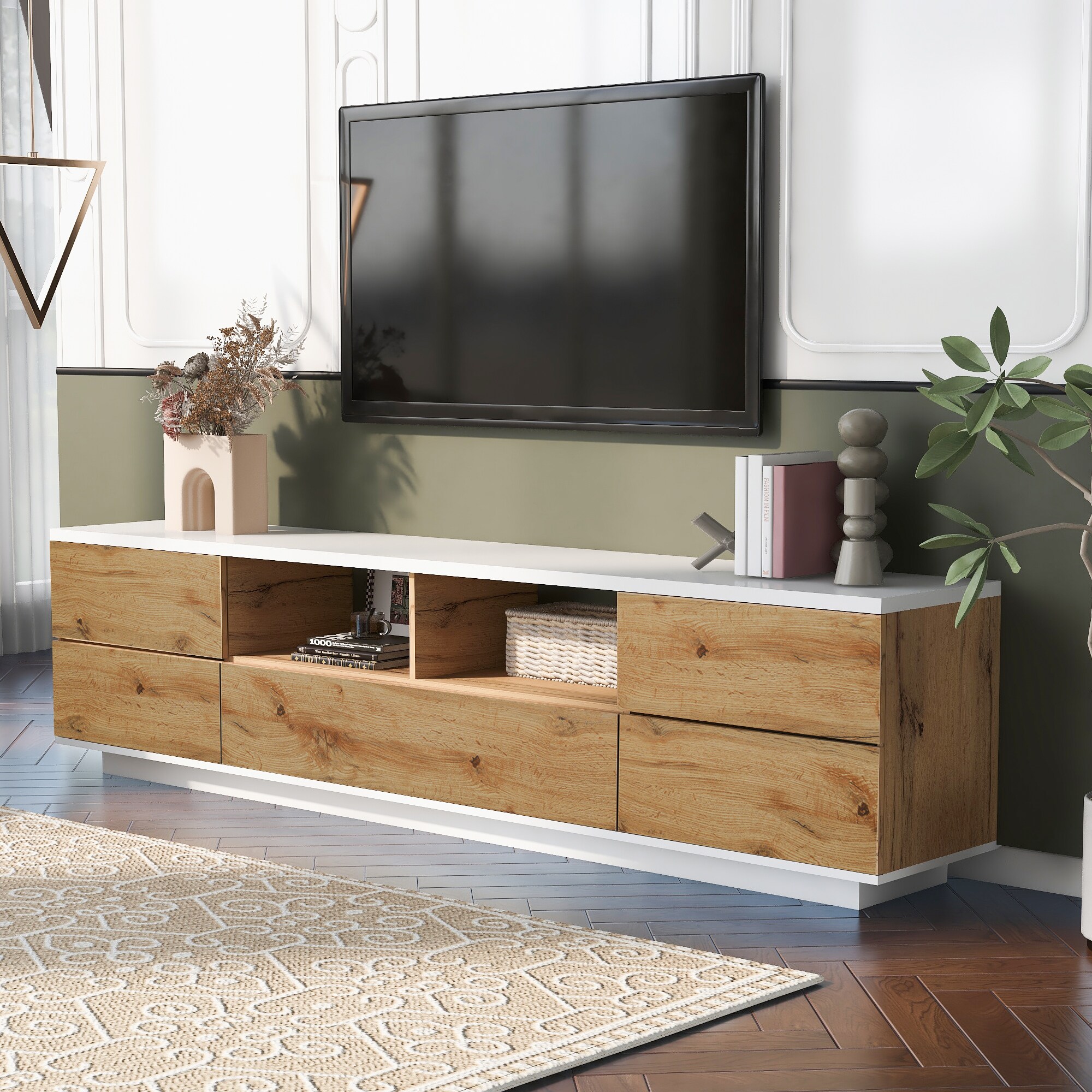 GDFStudio Modern TV stand for TVs up to 80 Inch Media Console with ...