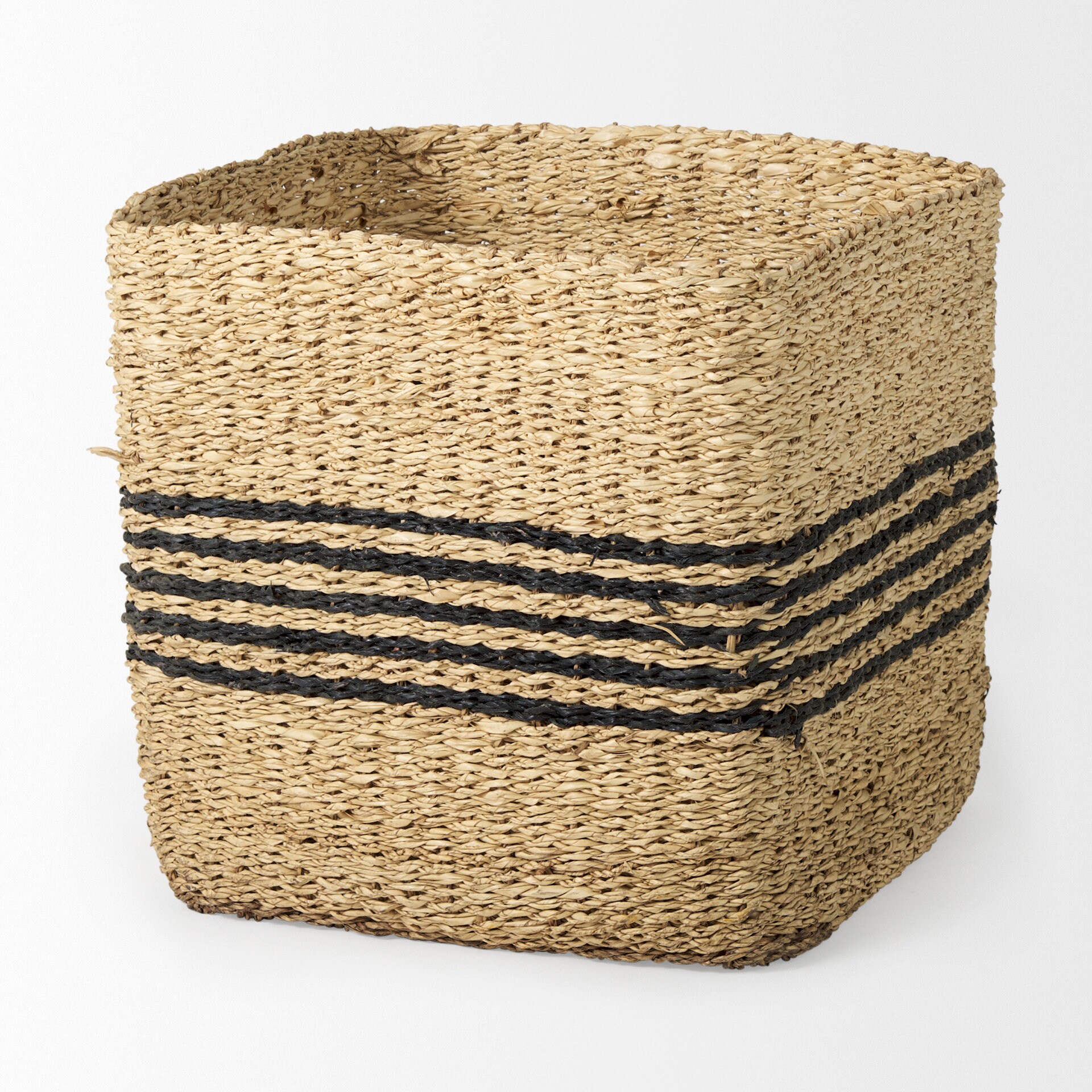 Mercana Cullen Large Gray Sea grass Stackable Basket in the Storage ...