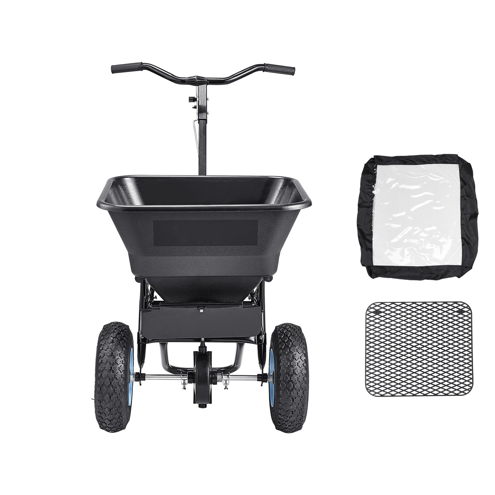 GIVIMO 100-lb Walk-Behind Broadcast Spreader with 13-in Pneumatic Tires ...