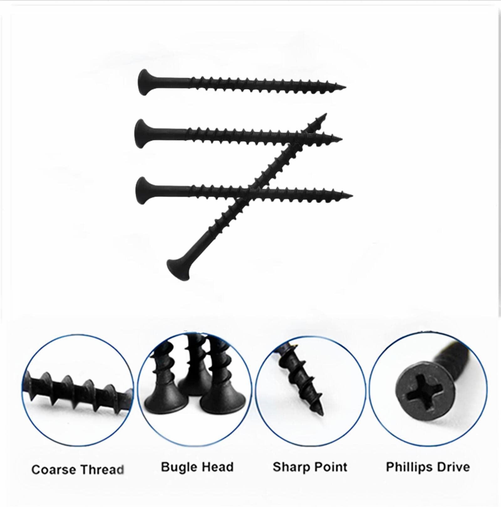 Phyfalip #8 x 3 in Coarse Thread Drywall Screws 5 lb Flat Truss Head ...