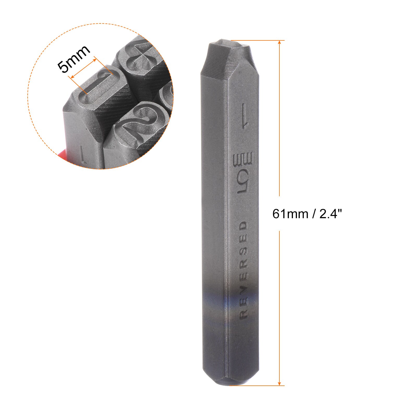 Harfington 9pcs Number Stamp Set 3/16inch 5mm Reverse Punch High Tool ...