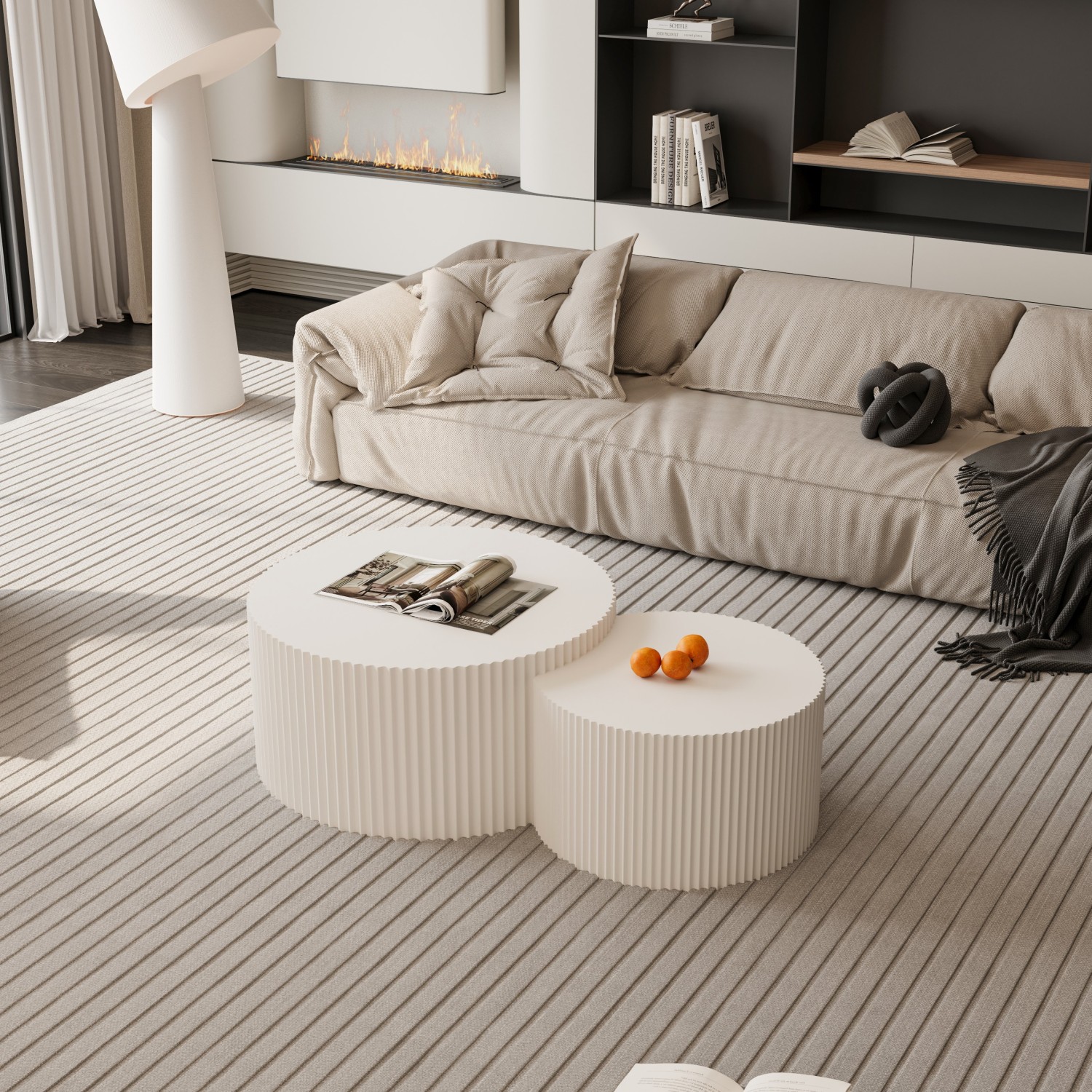 Streamdale Furniture Streamdale Vertical Stripe Nesting Coffee Table ...
