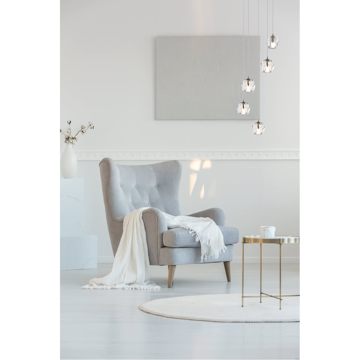 Elegant Lighting 3505G12C Eren 5 Light 118 inch Chrome Pendant Ceiling ...