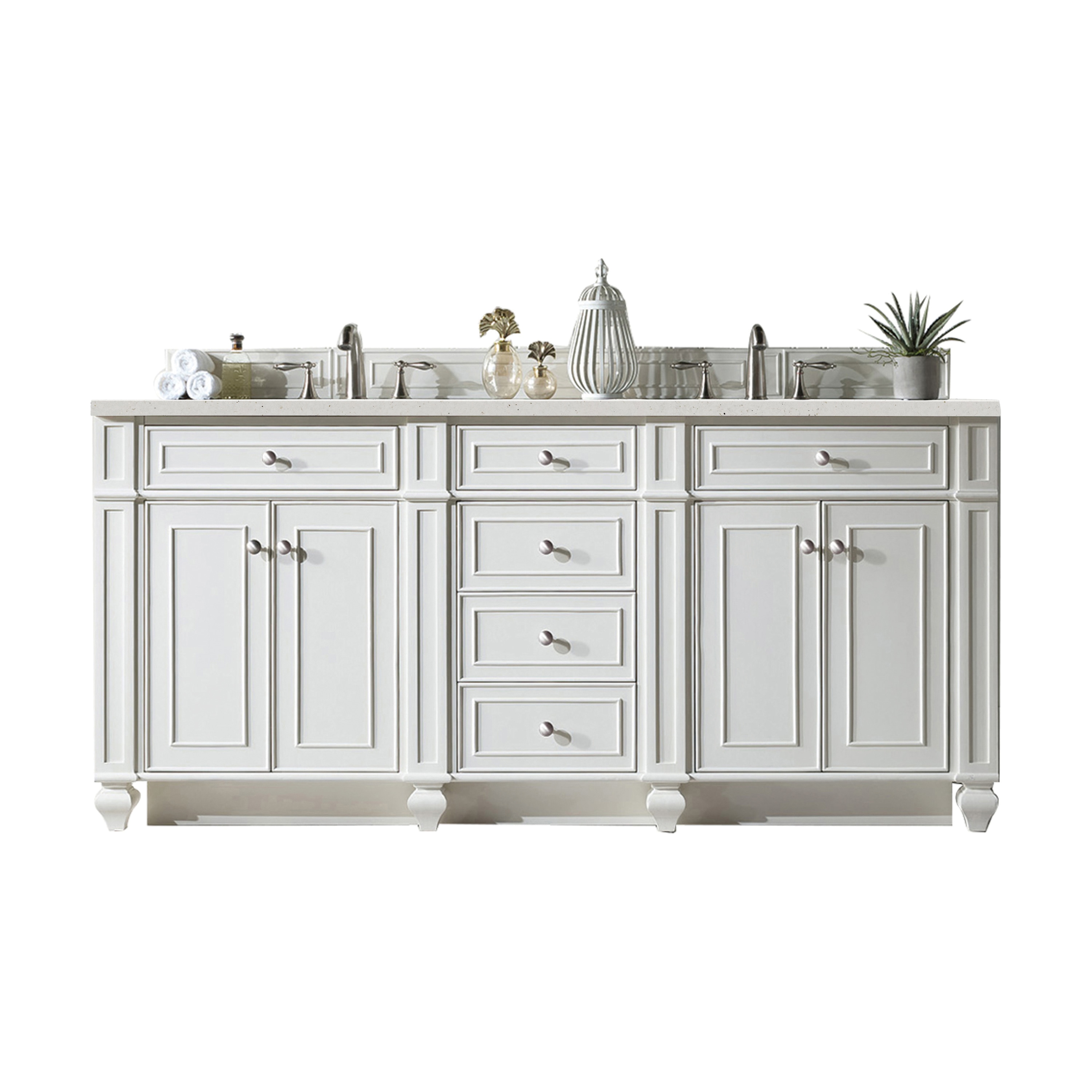 James Martin Vanities Bristol 72-in Bright White Undermount Double Sink ...