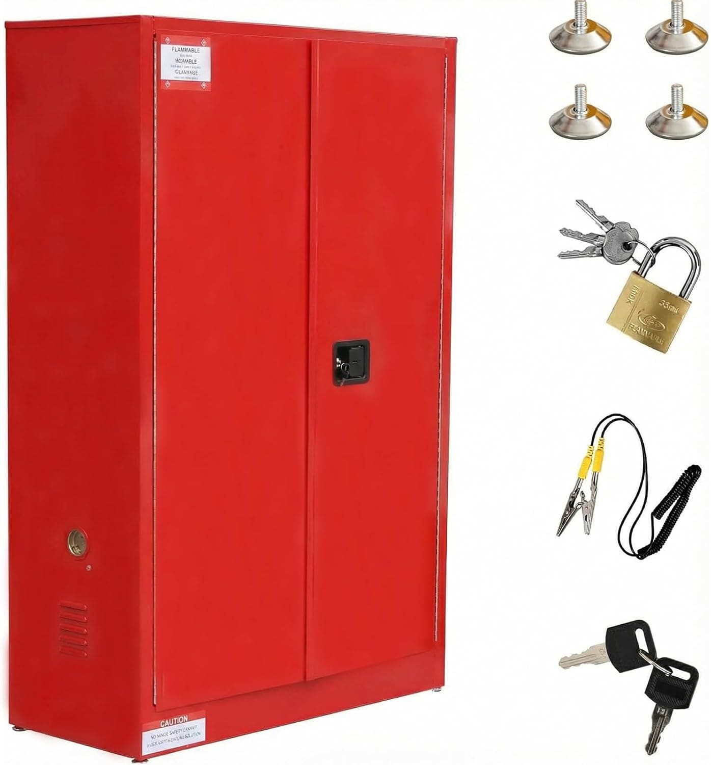 Garvee 45 Gallon Flammable Safety Cabinet 43in x 18in x 65in Fireproof ...