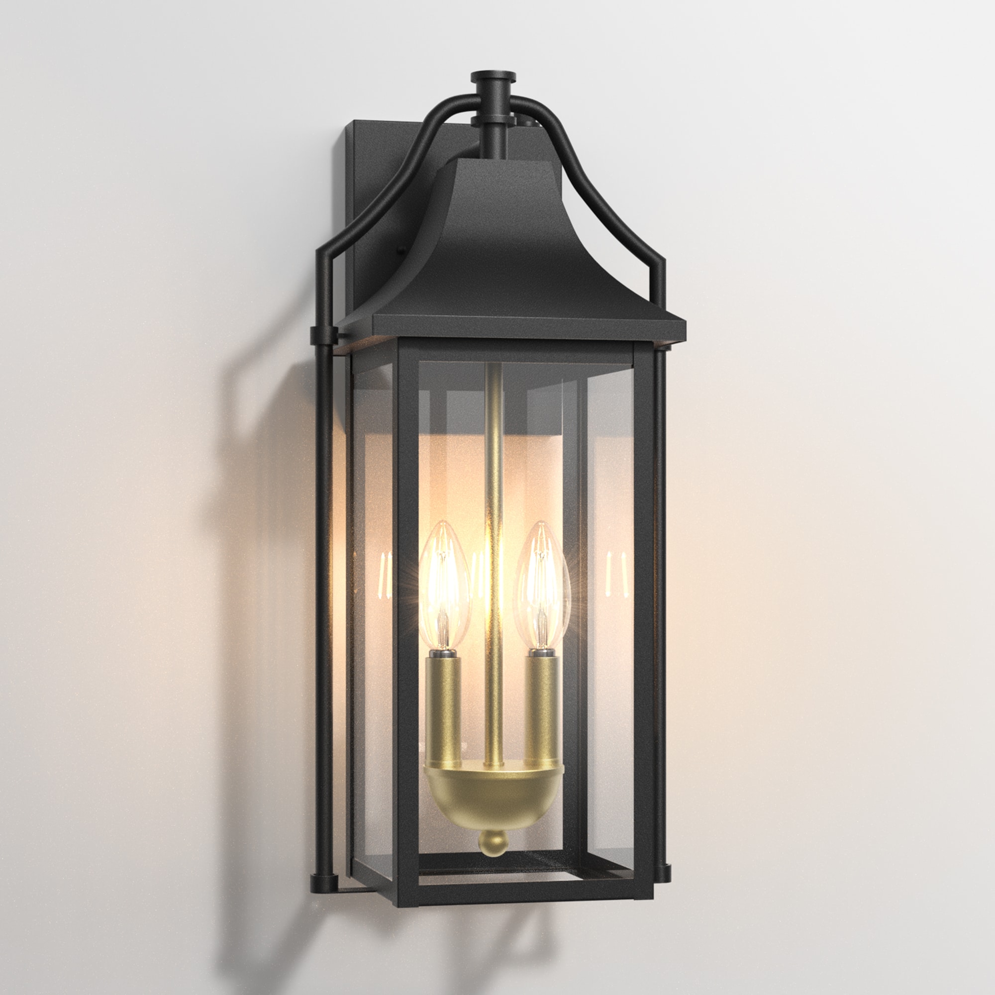 Maxax Montpelier 2 -Light 18-in H Matte Black Hardwired Dusk to Dawn ...