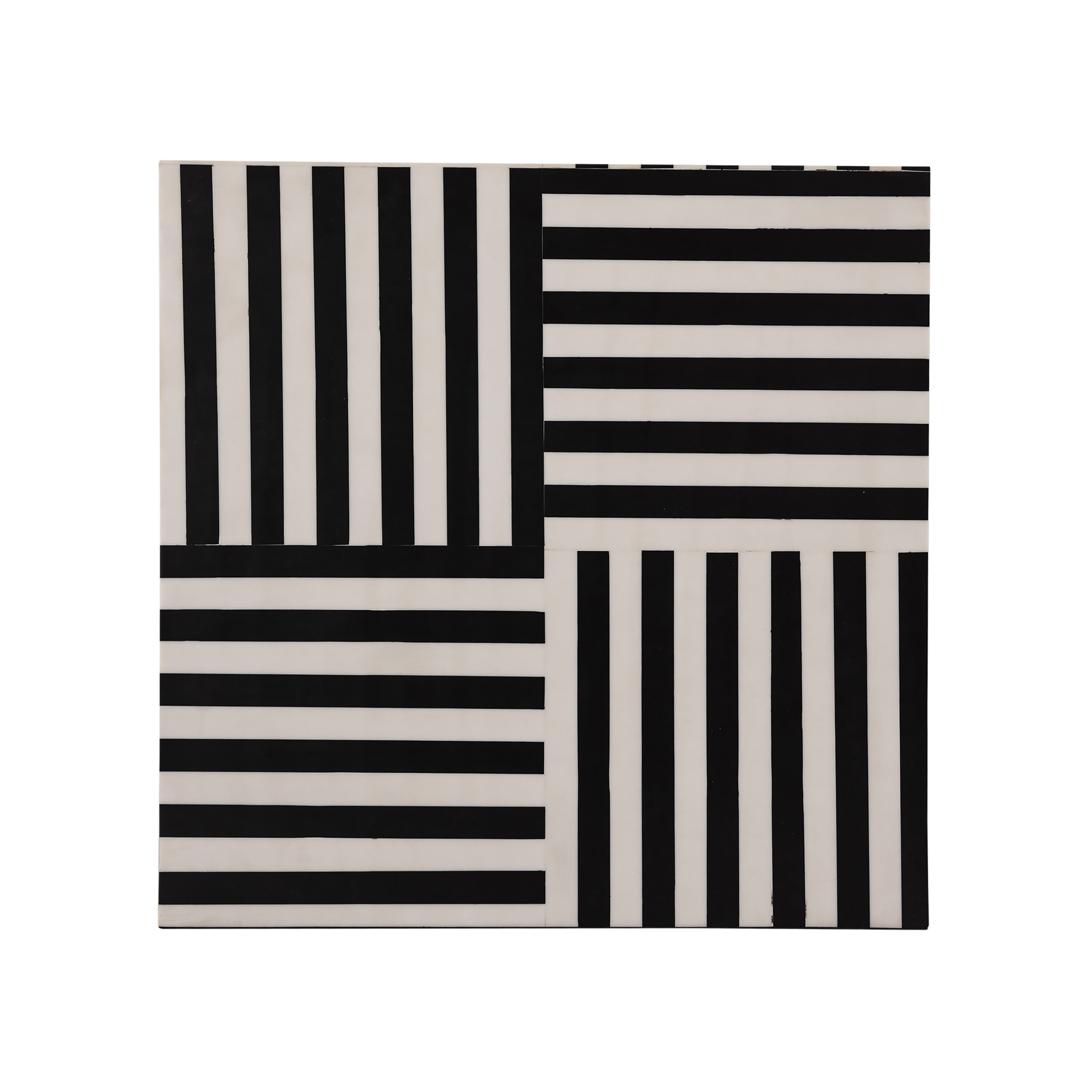 TOV Furniture Cube-Side Table 15-in W x 15-in H Black and White Wood ...