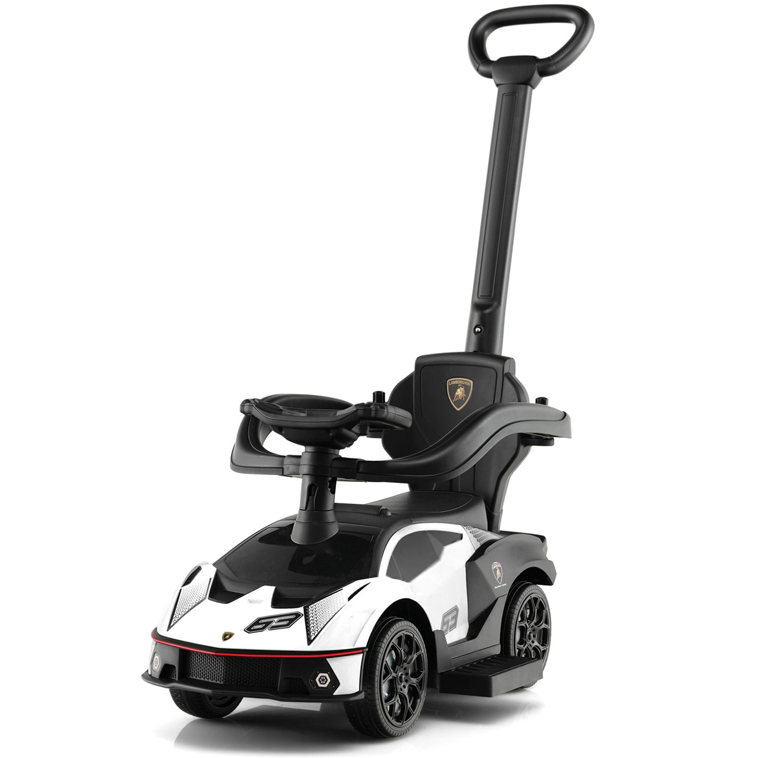 Costway 3-in-1 Licensed Lamborghini Ride on Push Car Stroller Sliding ...