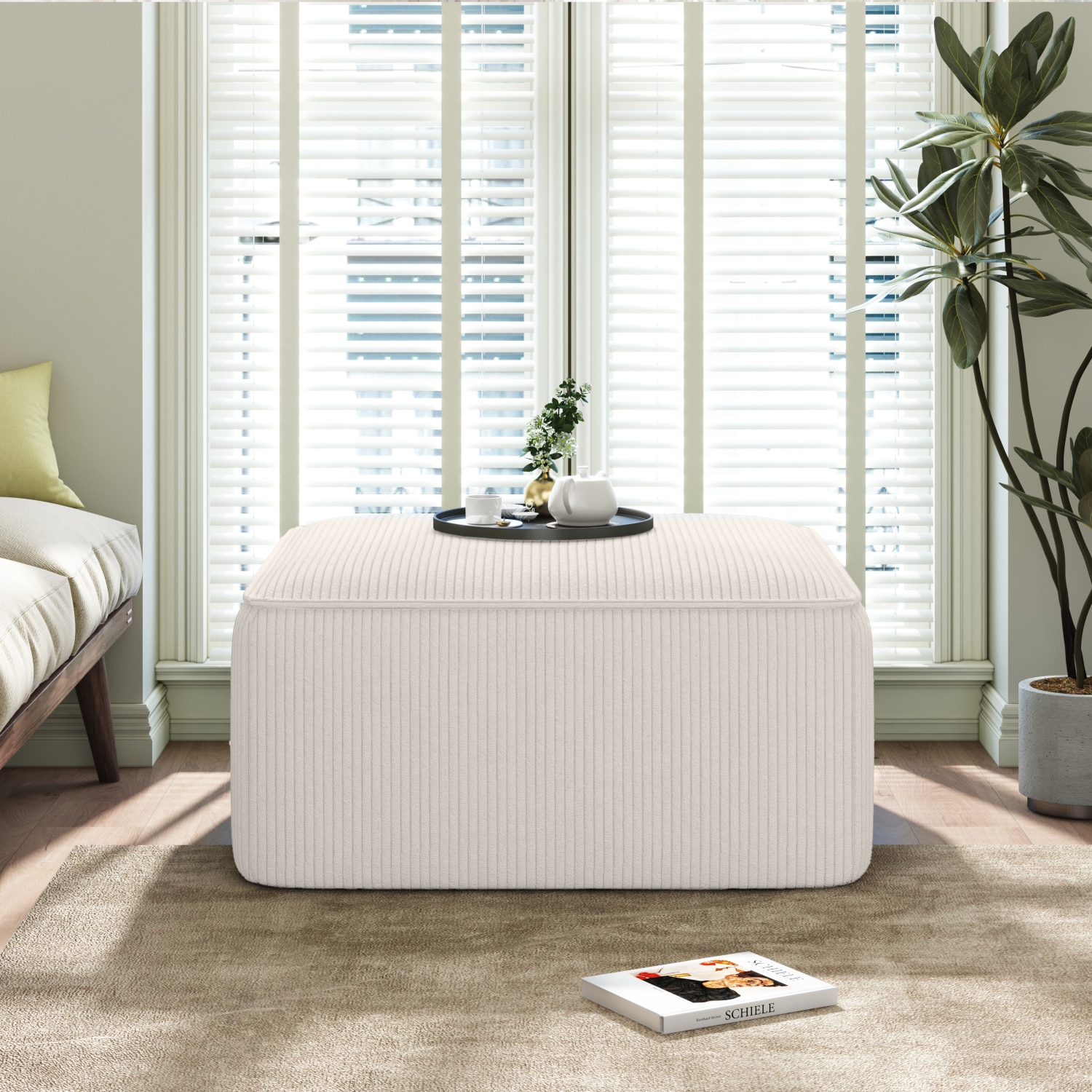 Streamdale Furniture Upholstered Square Ottoman in the Ottomans & Poufs ...