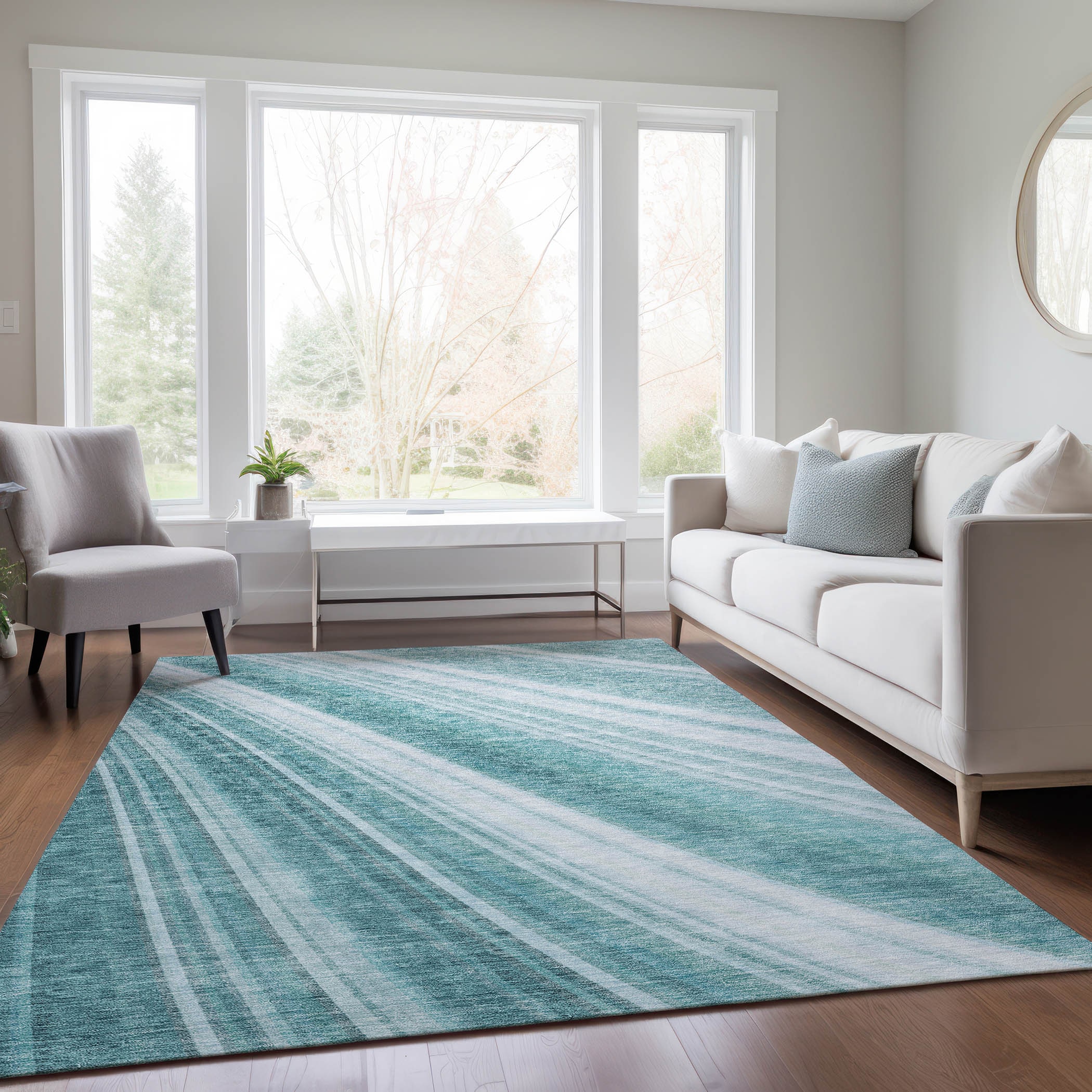 Addison Rugs Chantille ACN981TE 8 x 10 (ft) Loomed Teal Rectangular ...