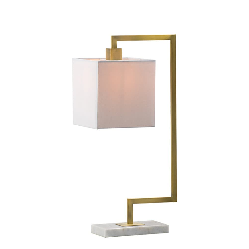 Coolbibila Modern Gold Metal Table Lamp with Dual Bend Arm Marble Base ...