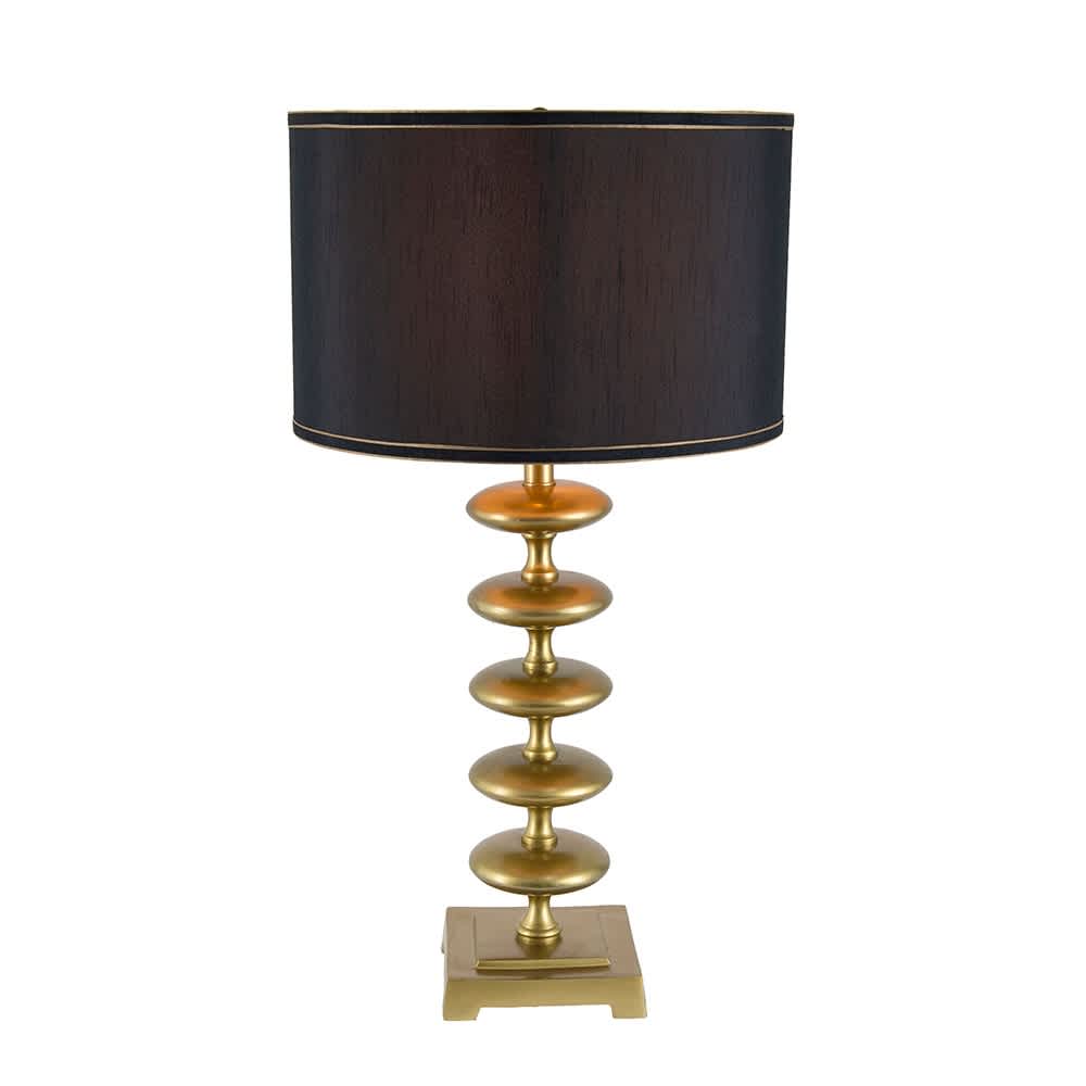 Coolbibila Gold Aluminum Table Lamp with Contemporary Disc Design Black ...