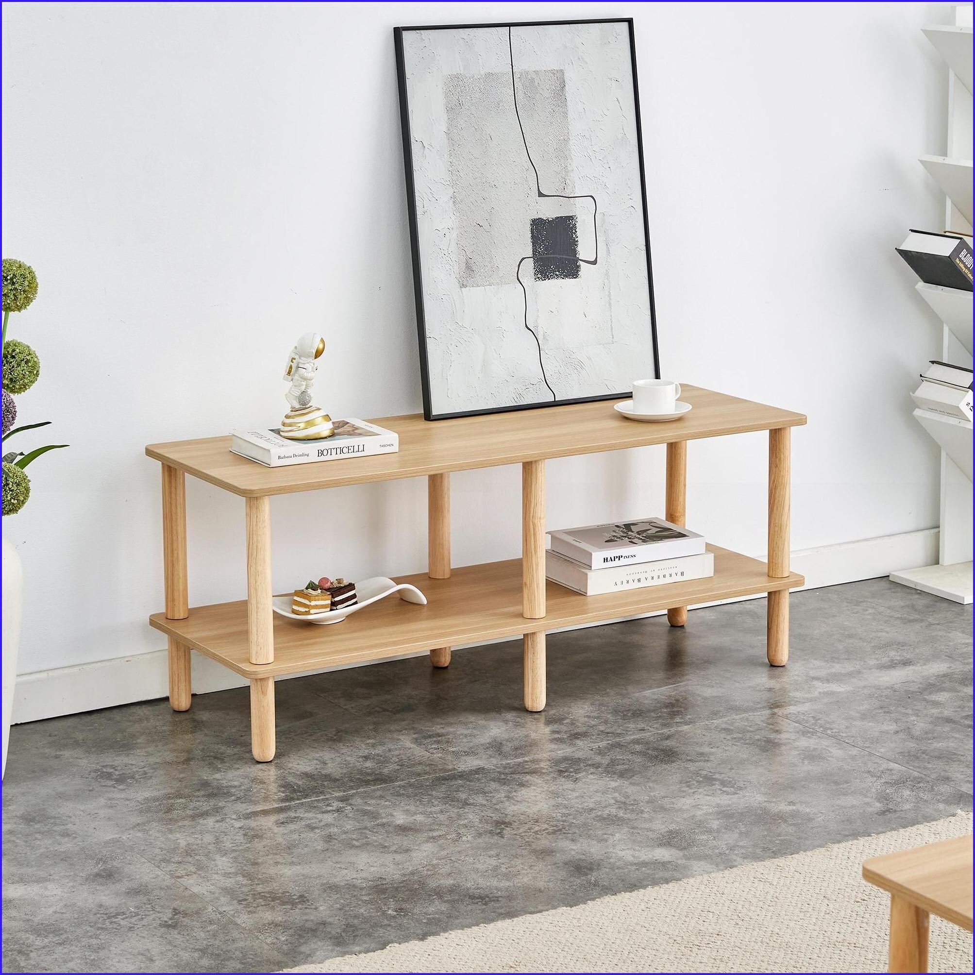 Watnature Industrial Walnut Coffee Table for Living Room with ...