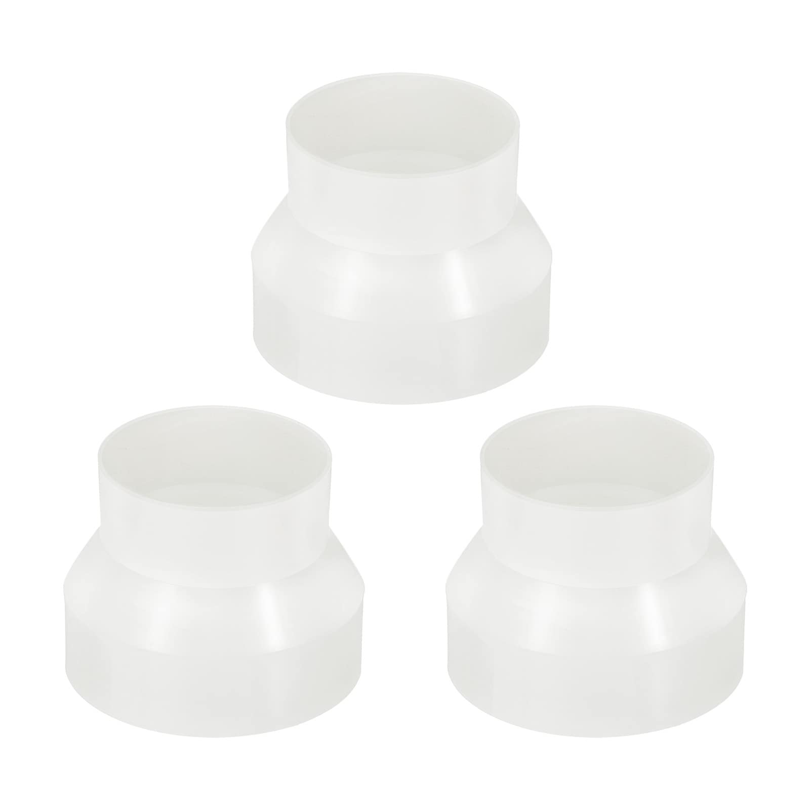 PATIKIL 4 Inch to 3 Inch Duct Reducer 3 Pack ABS Ducting Airflow Tube ...