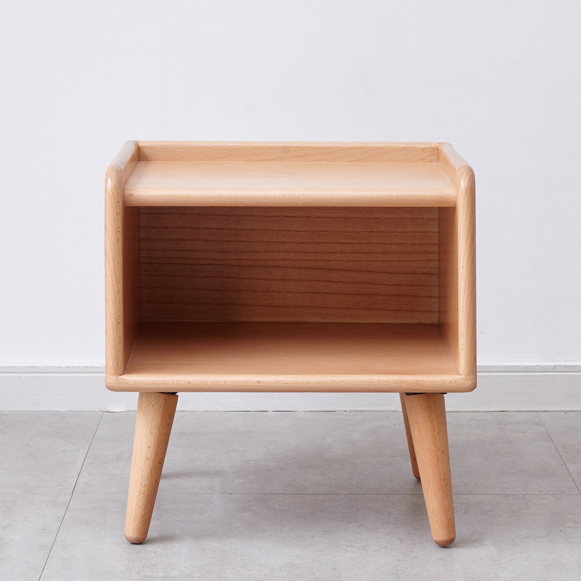 LOVMOR Pure Solid Wood Bedside Cabinet Modern Simple Nightstands European Beech Bedside Cabinet ...