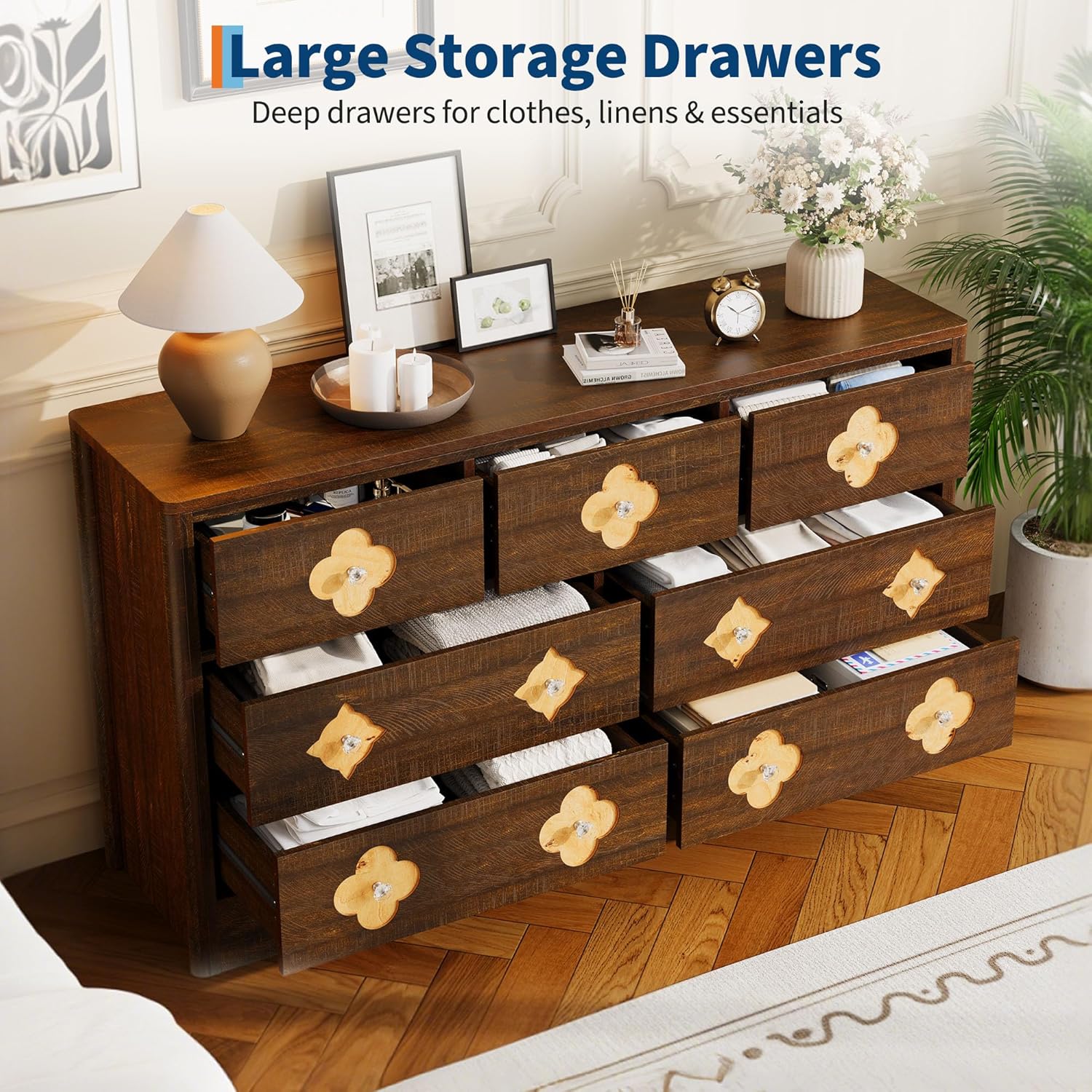 Garvee Dresser for Bedroom with 7 Decorative Front Drawers 54'' Wide ...