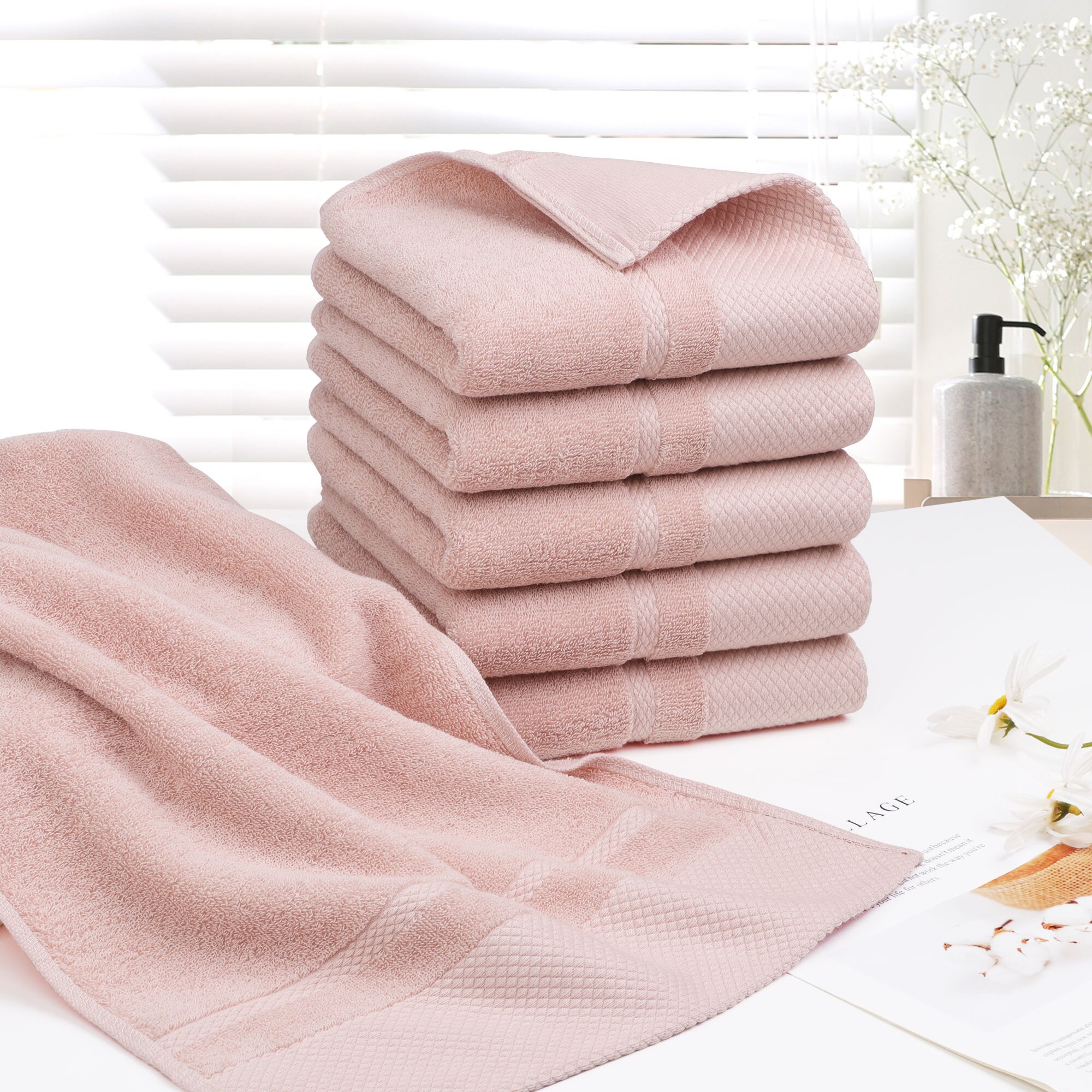 Unique Bargains Hand Towel Set 14x30inch Soft Combed Cotton 600 GSM ...