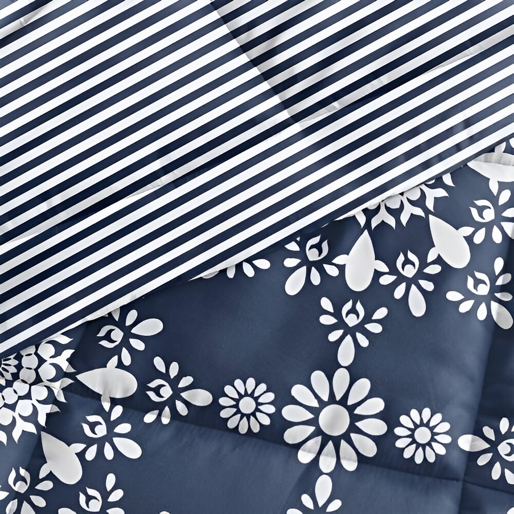 Slickblue 3 or 2-Piece Navy Blue White- King - Full/Queen - Twin ...