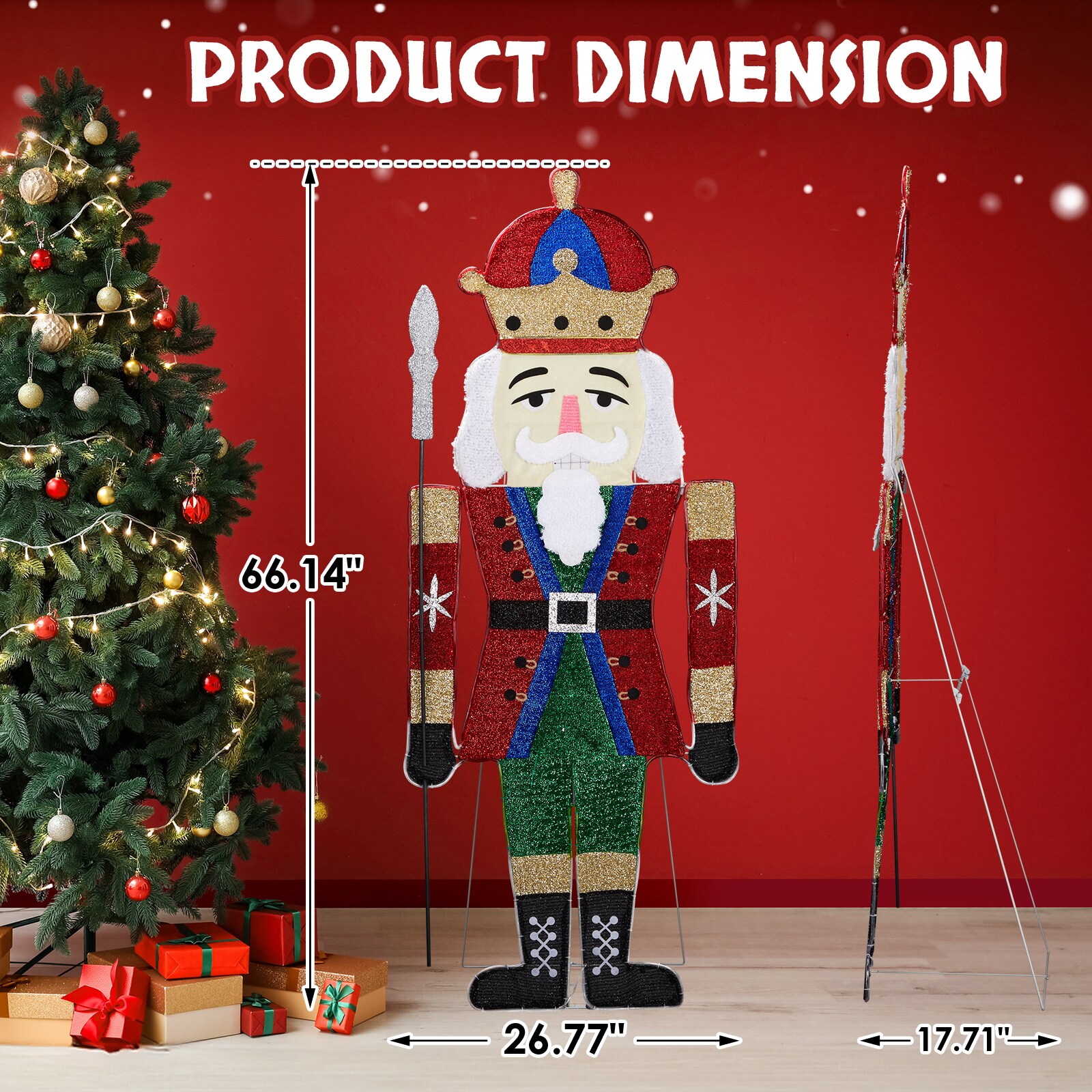 Upsimples 66.1 in Lighted Nutcracker Christmas Decoration 162 Warm ...