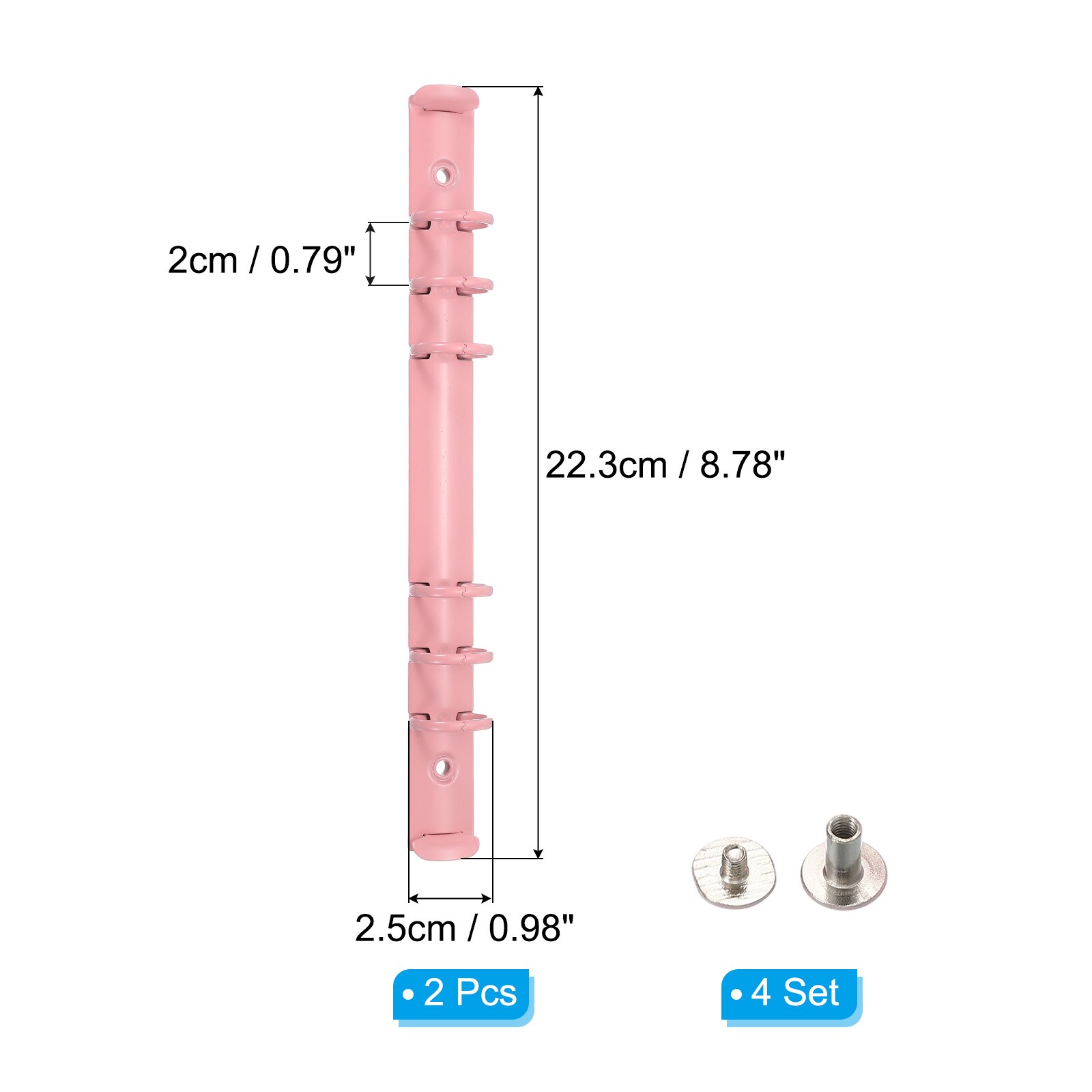 PATIKIL A5 6-Hole Ring Binder Mechanisms 2 Set Binder Spines ...