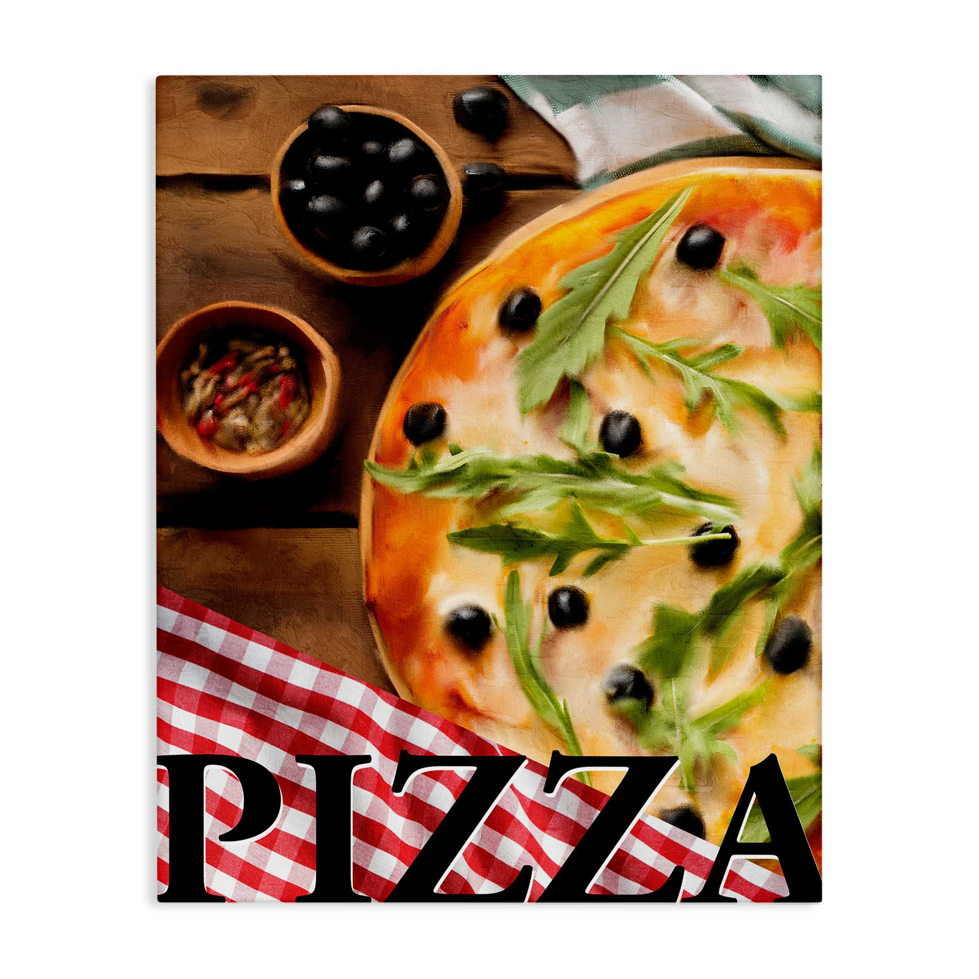 Stupell Industries Flavorful Traditional Pizza Canvas Wall Art By Kim ...