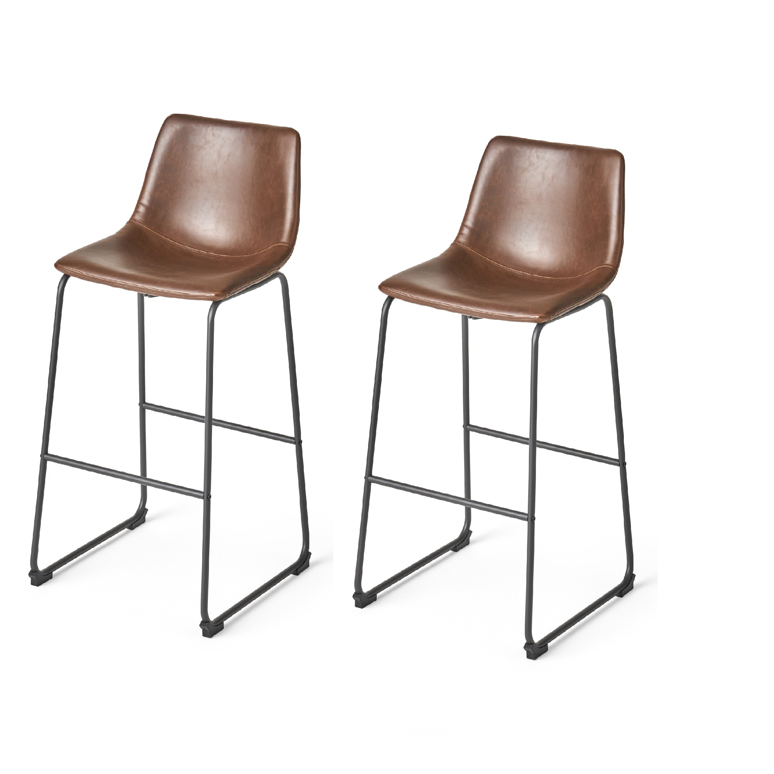 Siavonce Black 30-in H Bar height (28-in to 33-in) Contoured Seat ...