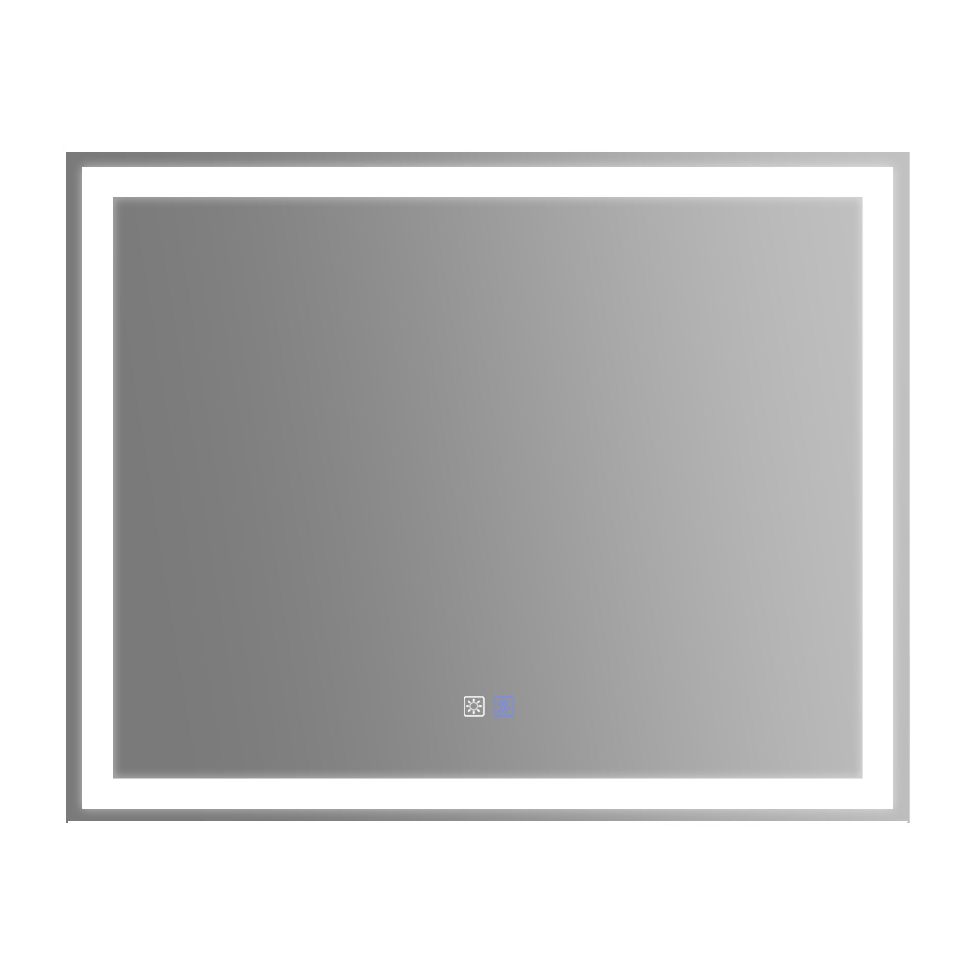 WELLFOR V20 LED Bathroom Mirror 40-in x 32-in Frameless Dimmable ...