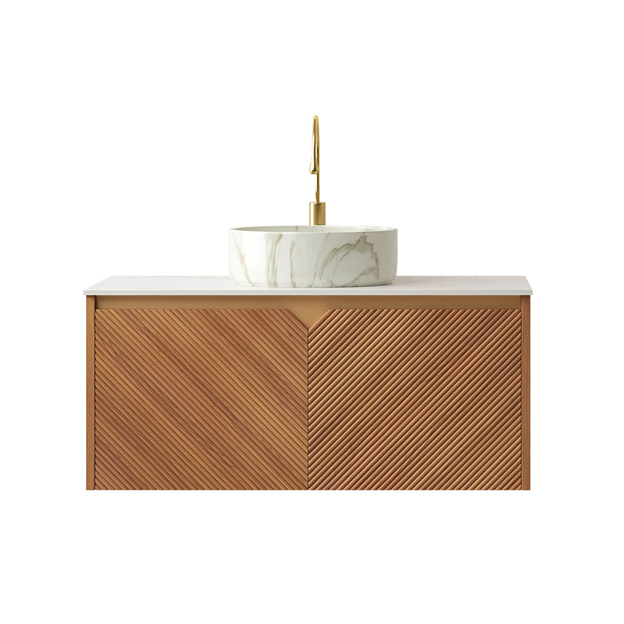 Huluwat 36 Inch Bathroom Vanity and Sink Floating Plywood Storage ...