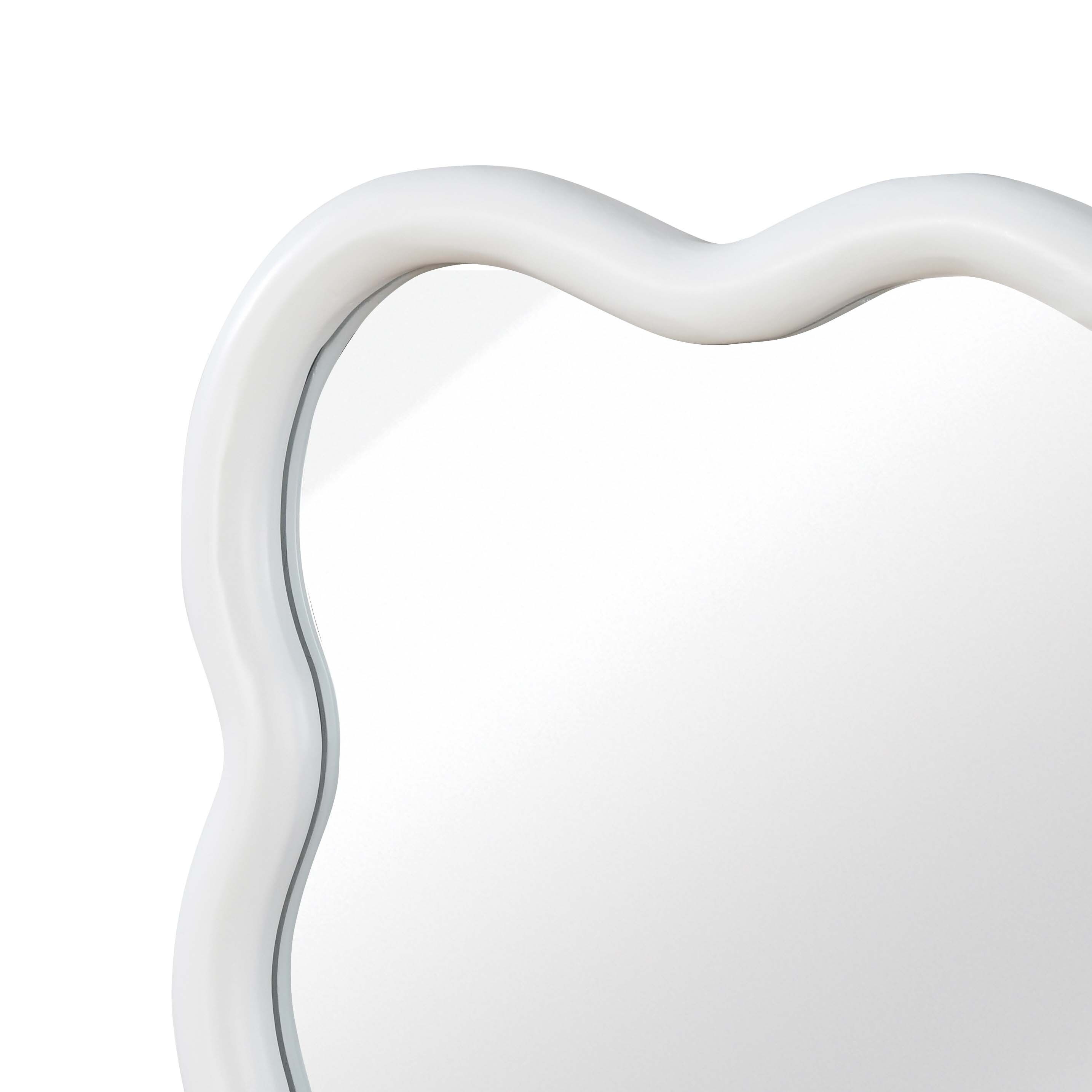 LIVACA 20 inch x 30 inch White Solid Wood Wavy Rectangle Decorative ...