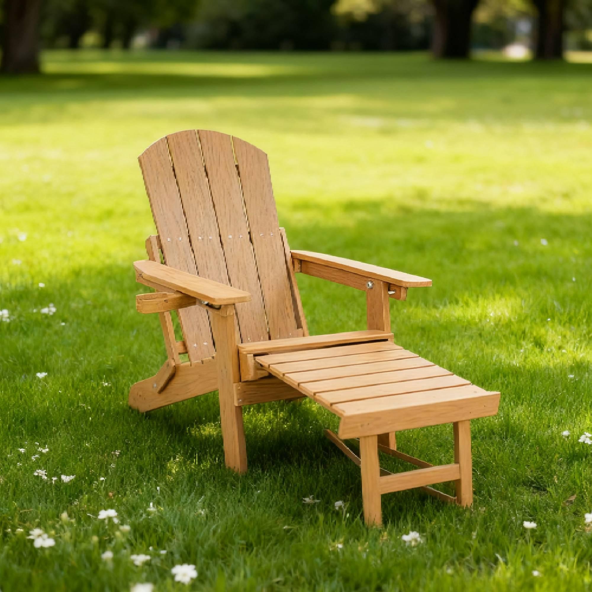 Watnature Outdoor Lounge Chair for Patio Camping Walnut Brown with ...