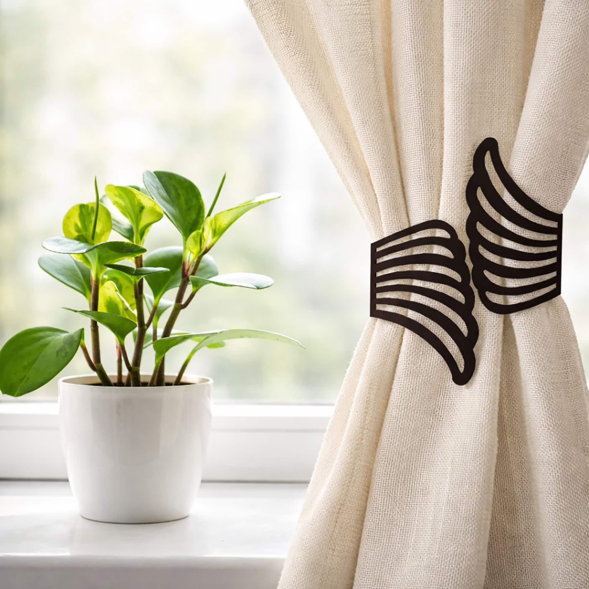 EVIDECO FRENCH HOME GOODS 3.8-in Metal Wings Curtain Tieback - Elegant ...