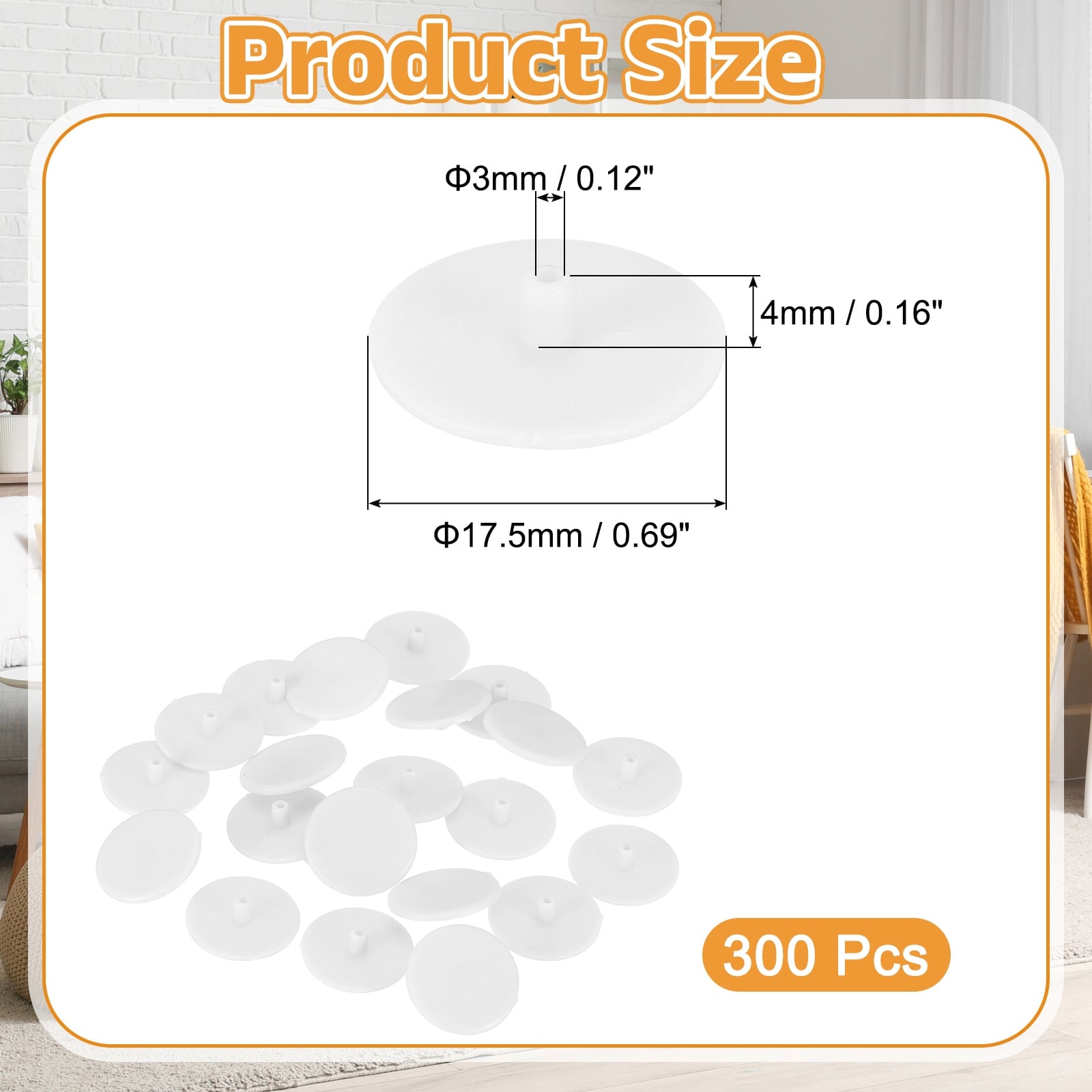 Unique Bargains 300pcs 3x17.5mm Plastic Hole Plugs Round Screw Cap ...
