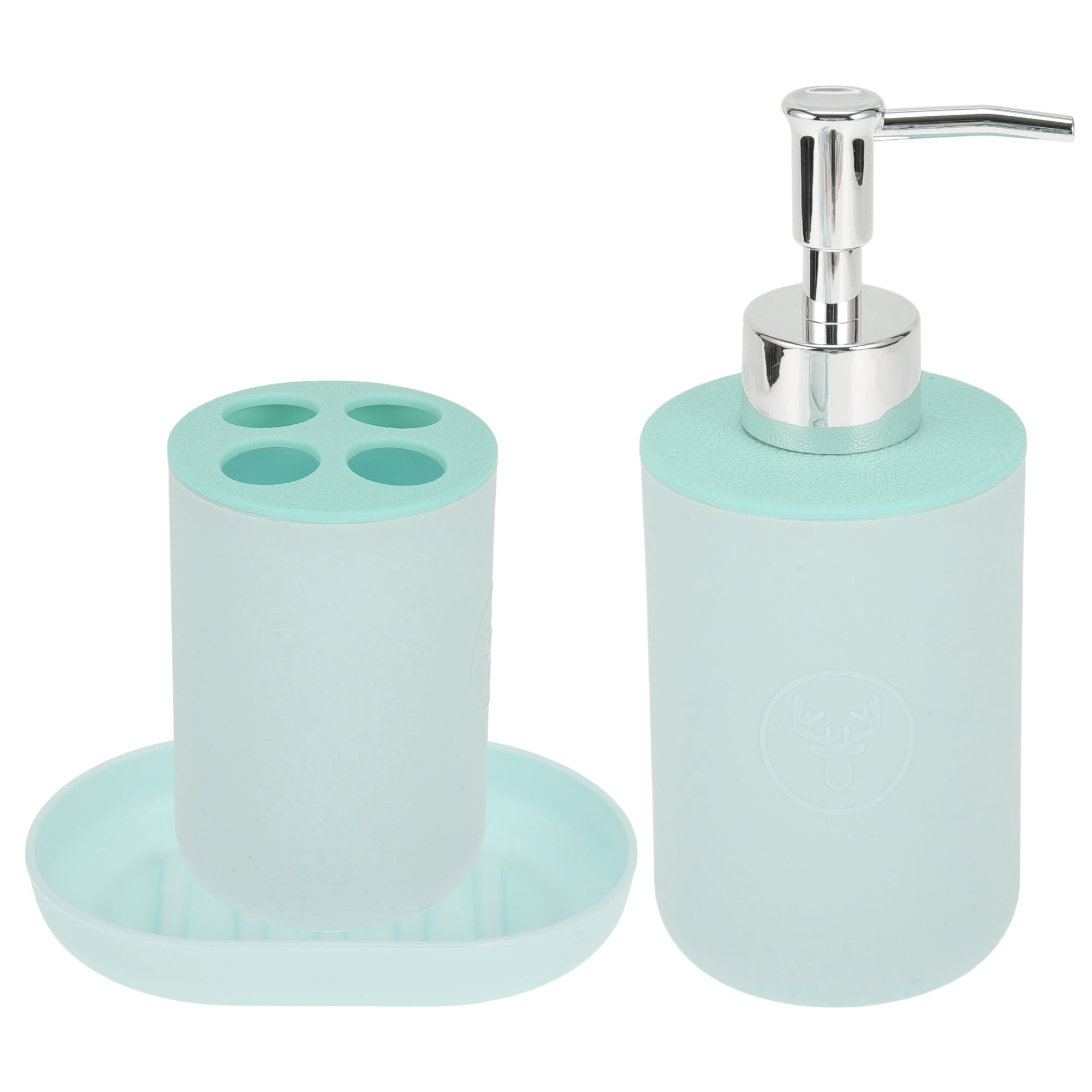 Unique Bargains Round Bathroom Accessories Kit Blue 1set in the ...