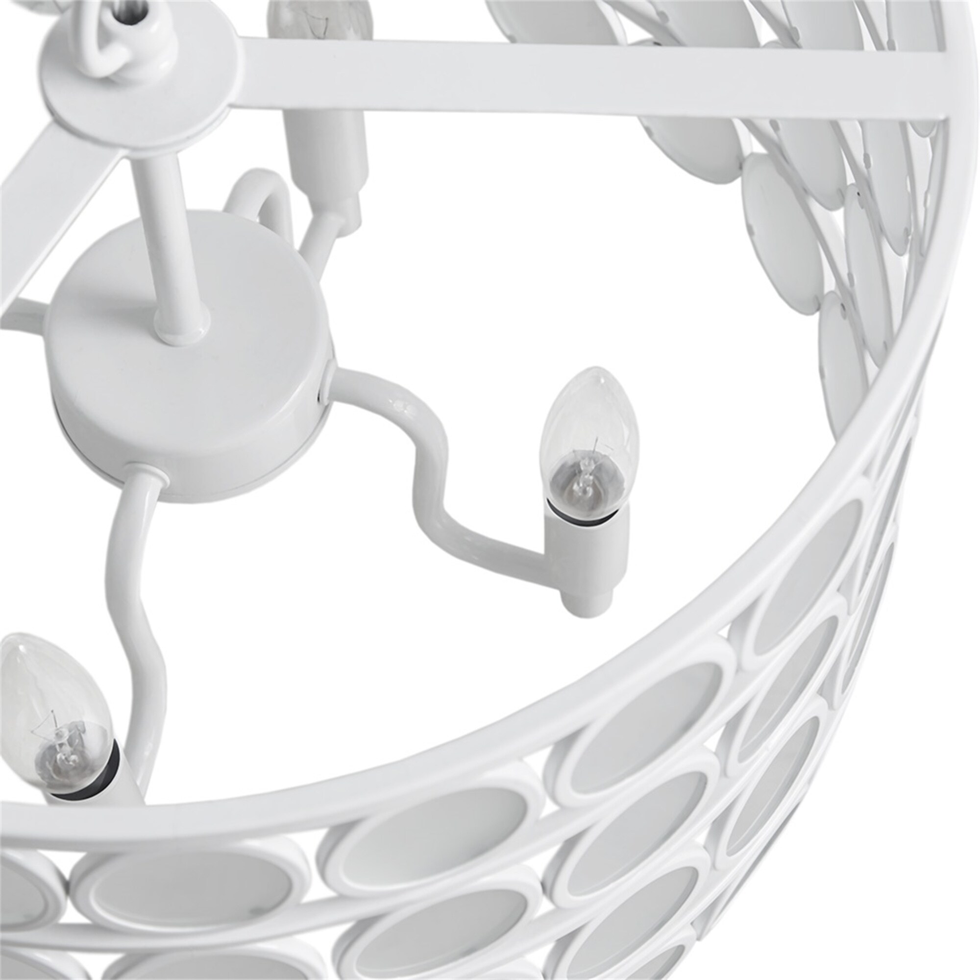 BABOOM Mid-century Drum-shaped Chandelier 4-Light White Mid-century ...