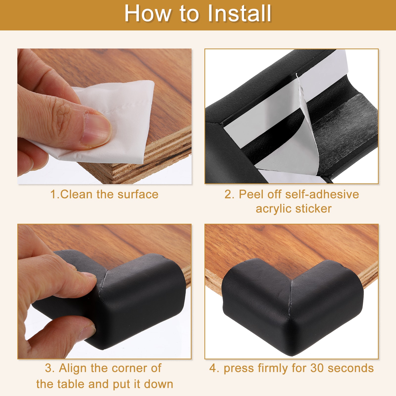 Unique Bargains Corner Protectors 8pcs Furniture Corner Guards and ...